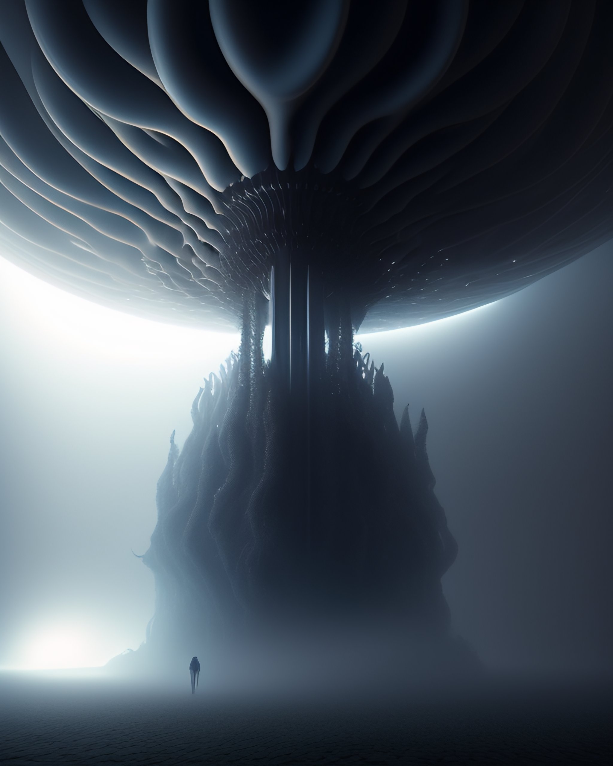 Lexica - Creature eldritch horror, dark obscured by fog, photorealistic ...