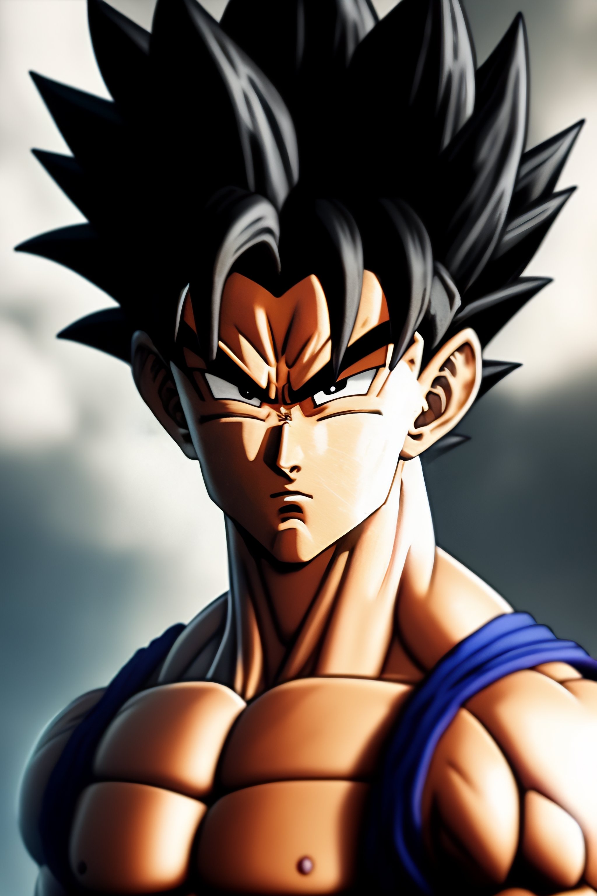 Lexica - Goku face from Dragon Ball Z, realistic, detailed