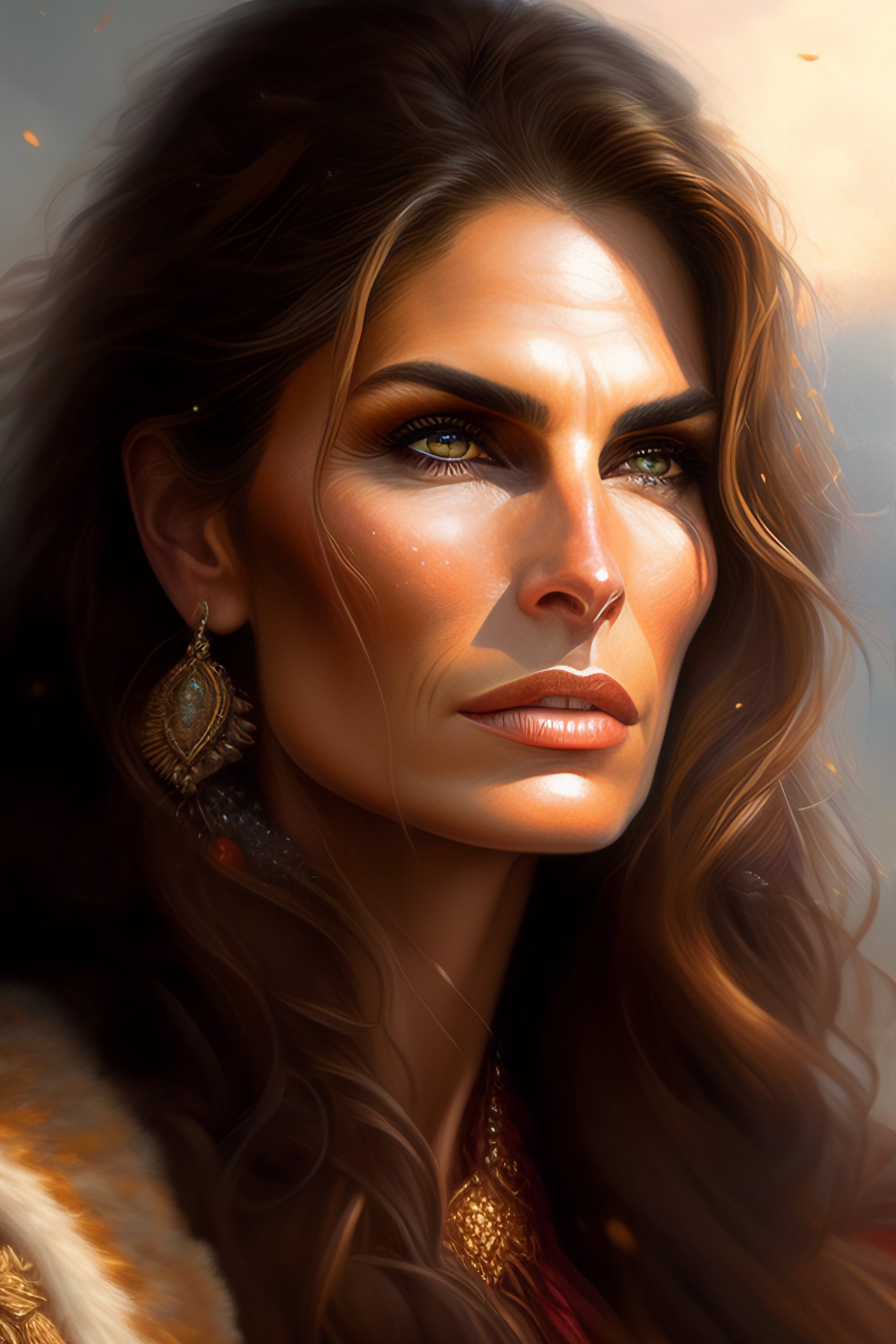 Lexica - Epic portrait, close-up, full face, aged woman, beautiful ...