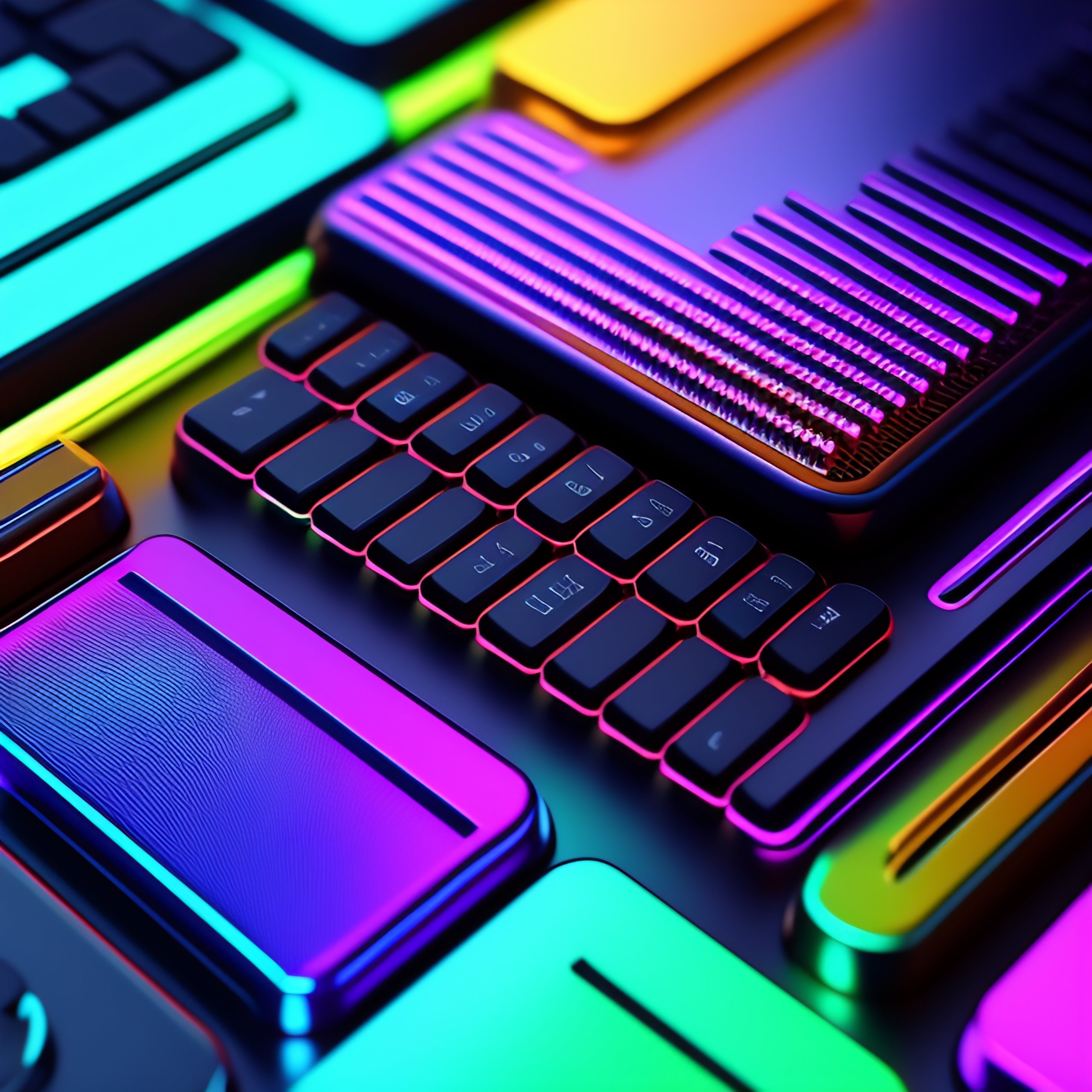 Lexica - IT industry wallpaper pattern with elements like CPU RAM ...