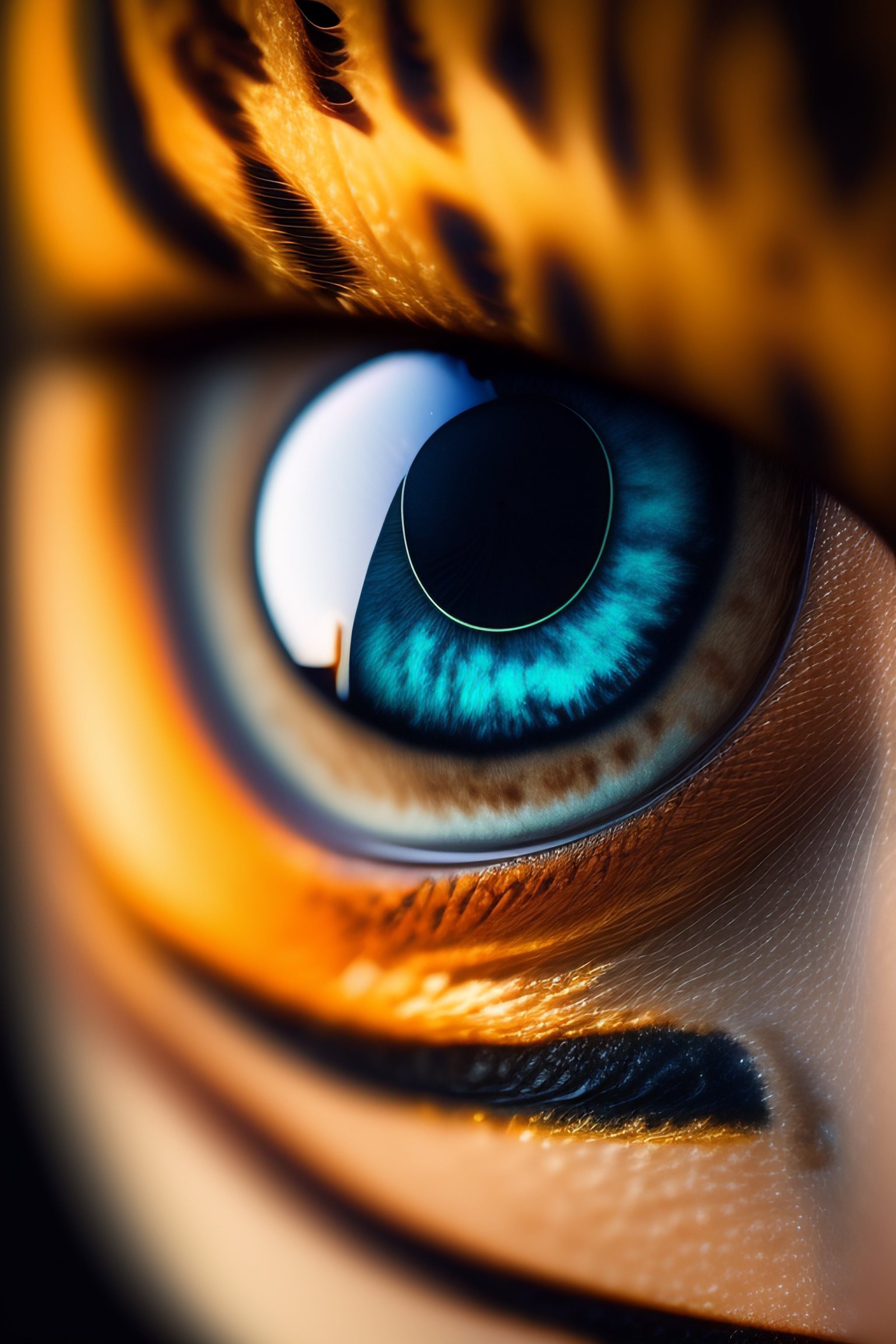Lexica - Extreme detailed close up of feline eye slightly from the side