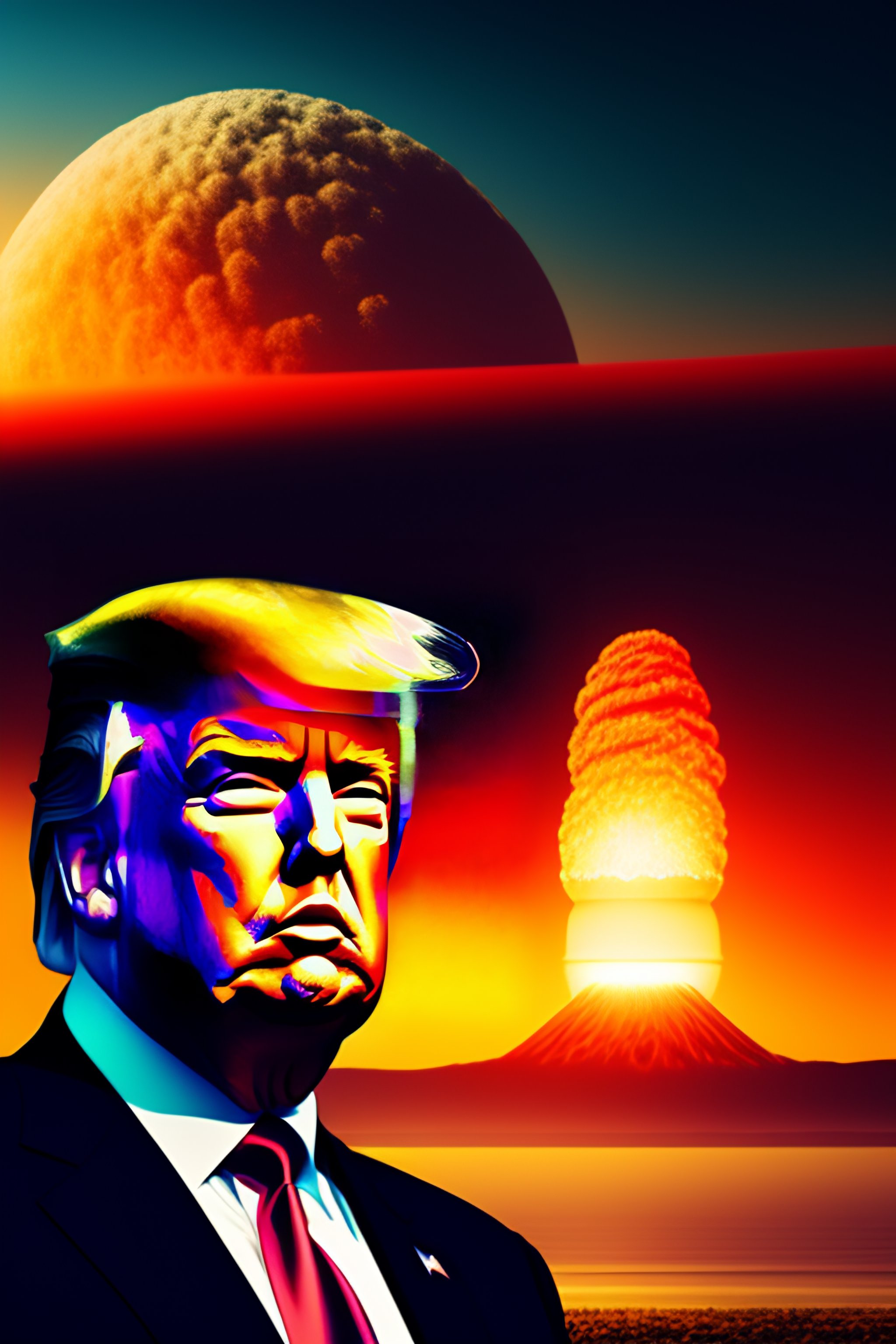 Lexica - Portrait of Donald Trump wearing aviator sunglasses with a ...