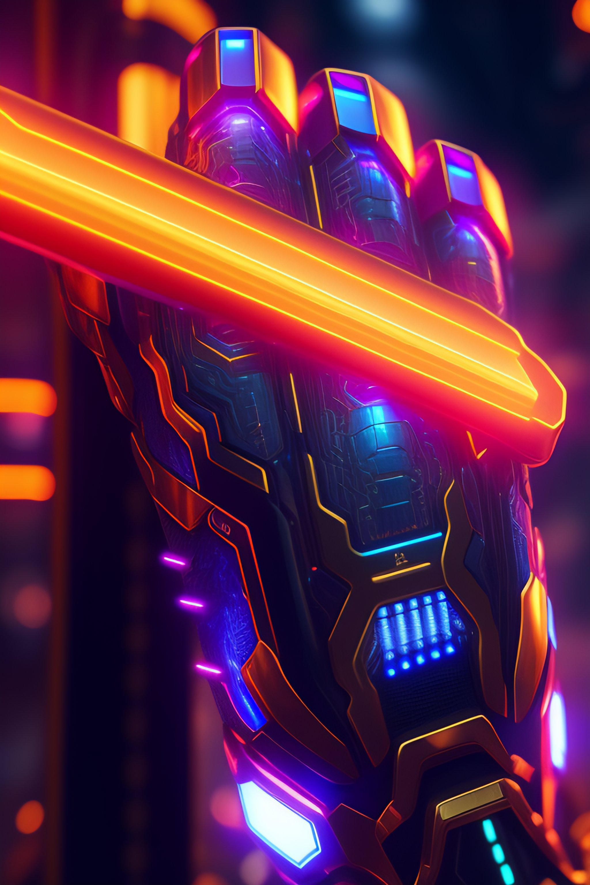 Lexica - Ultradetailed illustration of a mechanic gauntlet with a magic ...