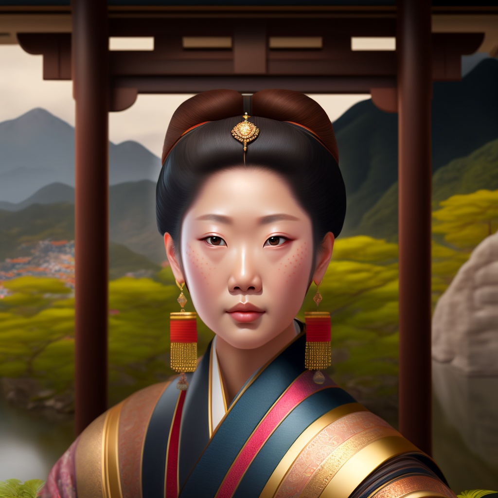 Lexica - A frontal posture semi-portrait of a female, ancient japan ...