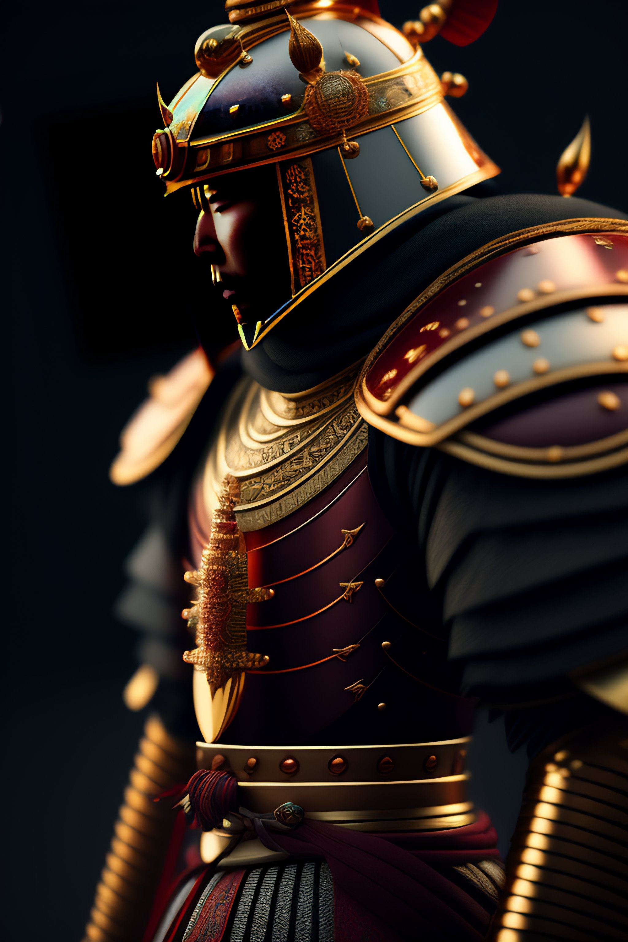 Lexica - Japanese samurai armor Mobile phone, centred, night time ...