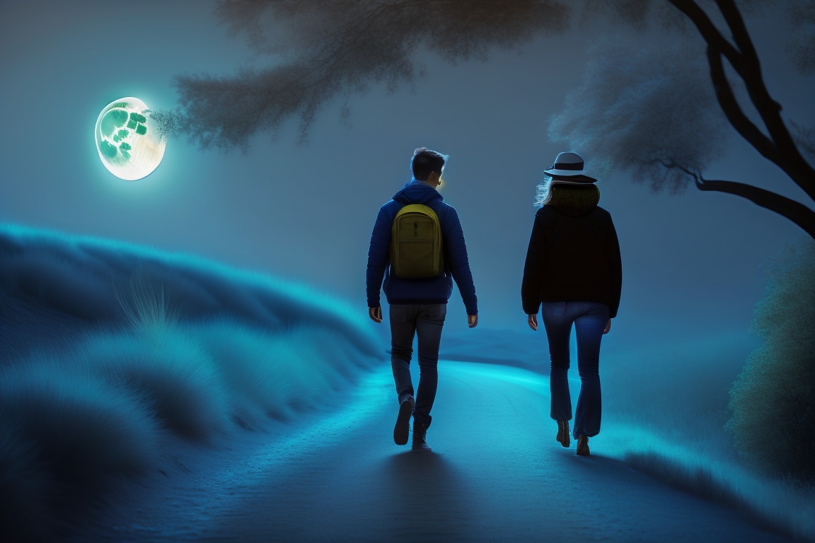 Lexica - Under the enchanting glow of the full moon, the two friends ...