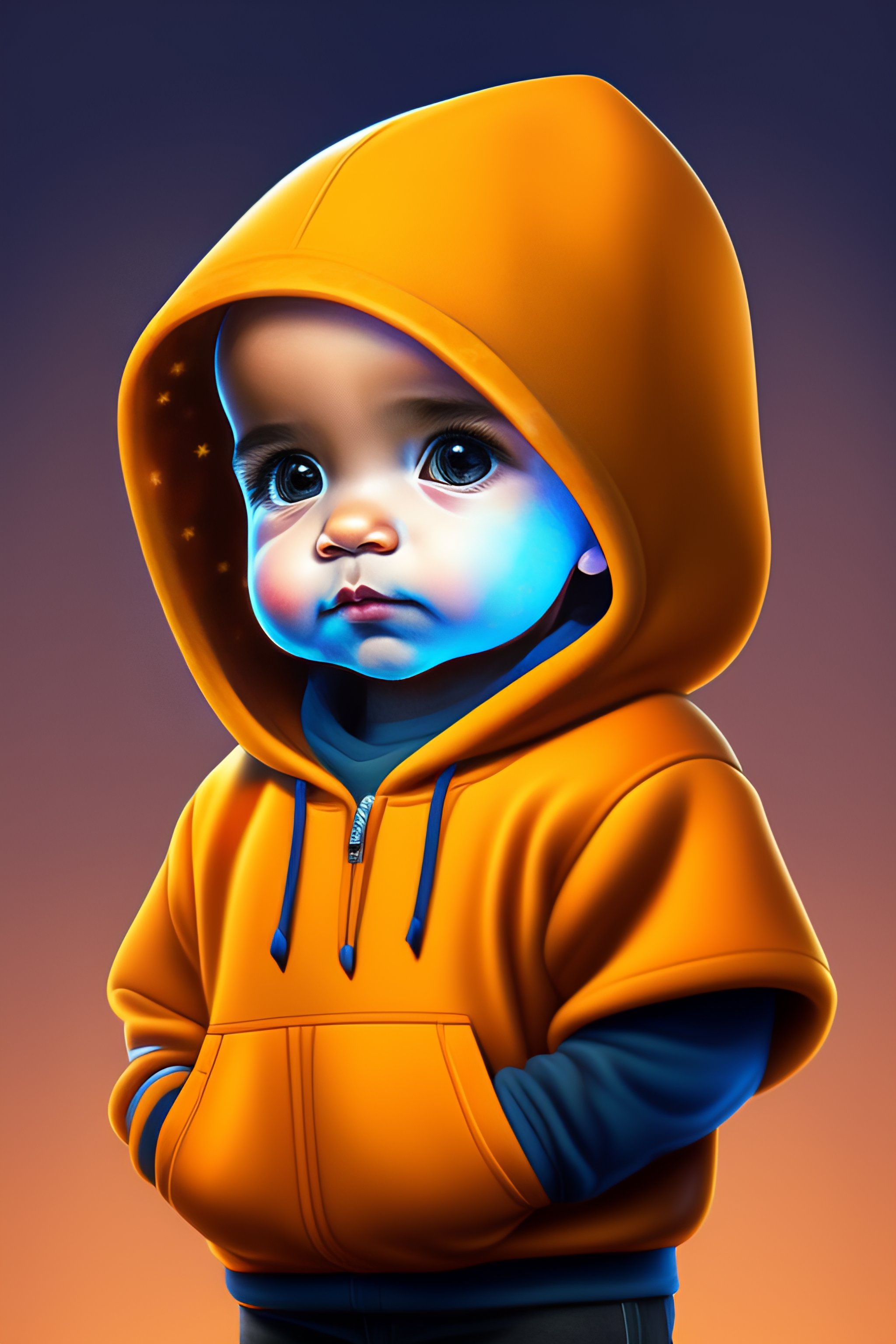 Lexica - Cute adorable cartoon tan bald male baby with brown eyes ...