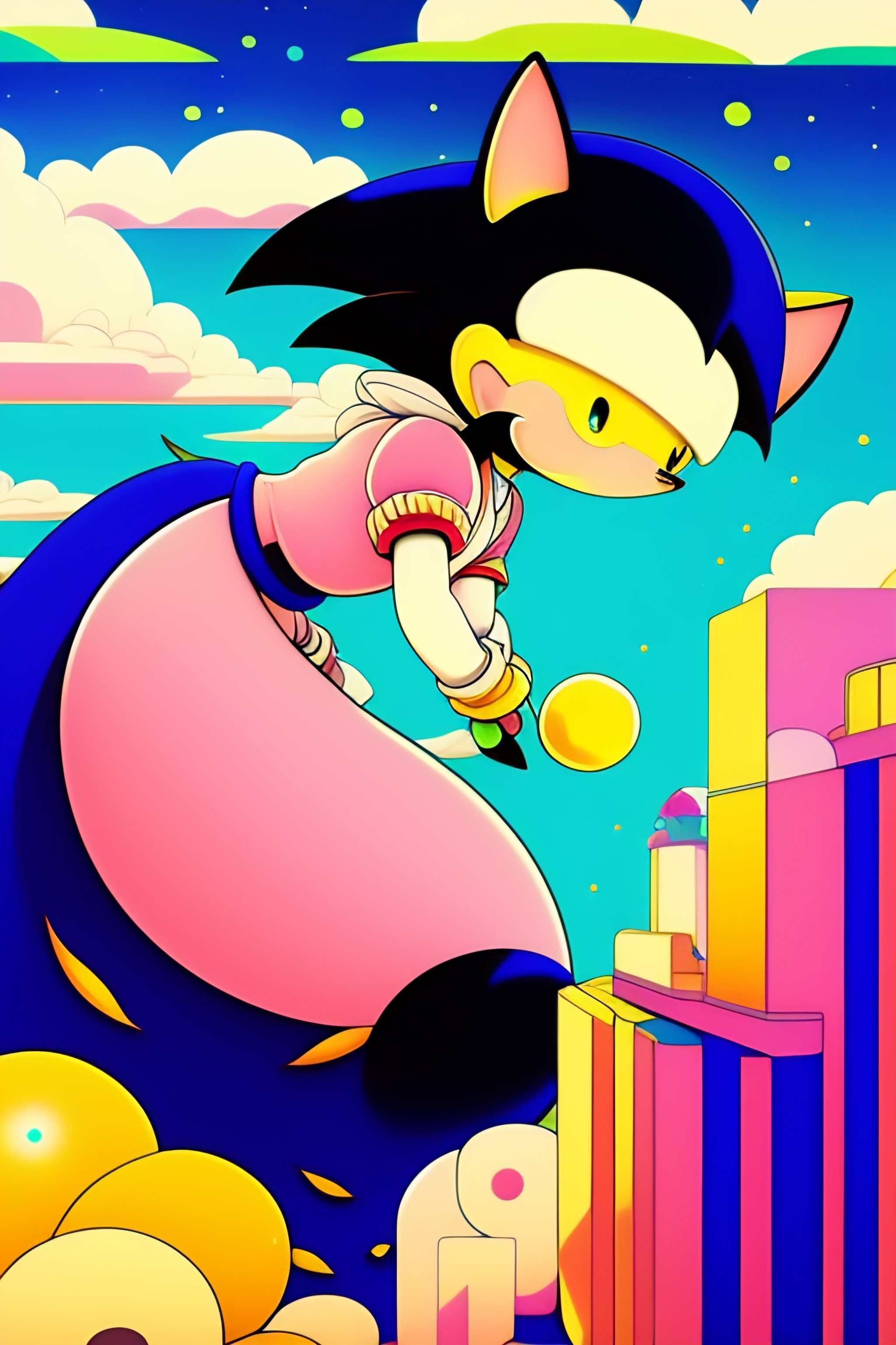 Lexica - Sonic chiho aoshima artwork, Style of 90's vintage anime ...