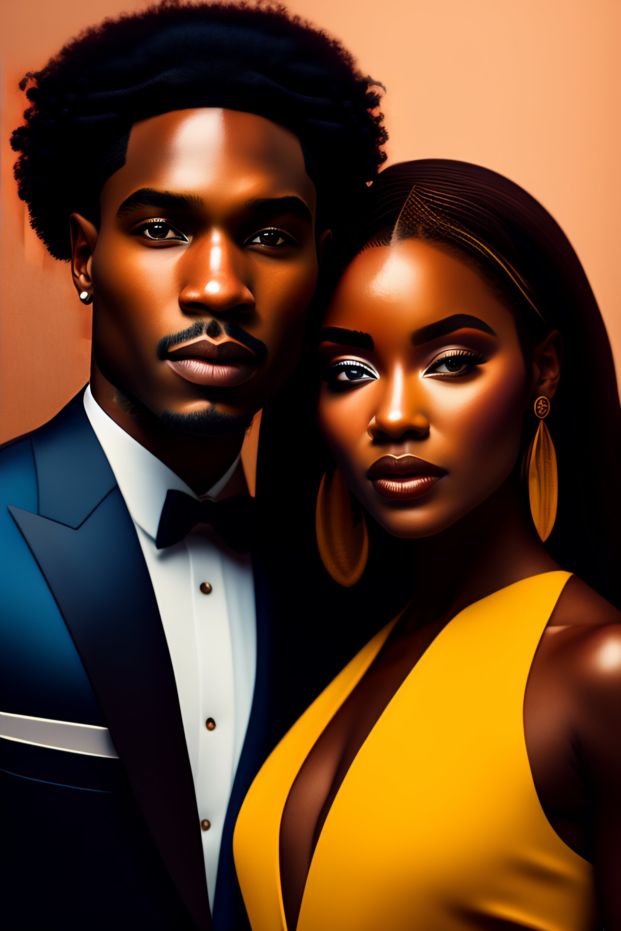 Lexica - Portrait of handsome light-skinned african american man in bue ...