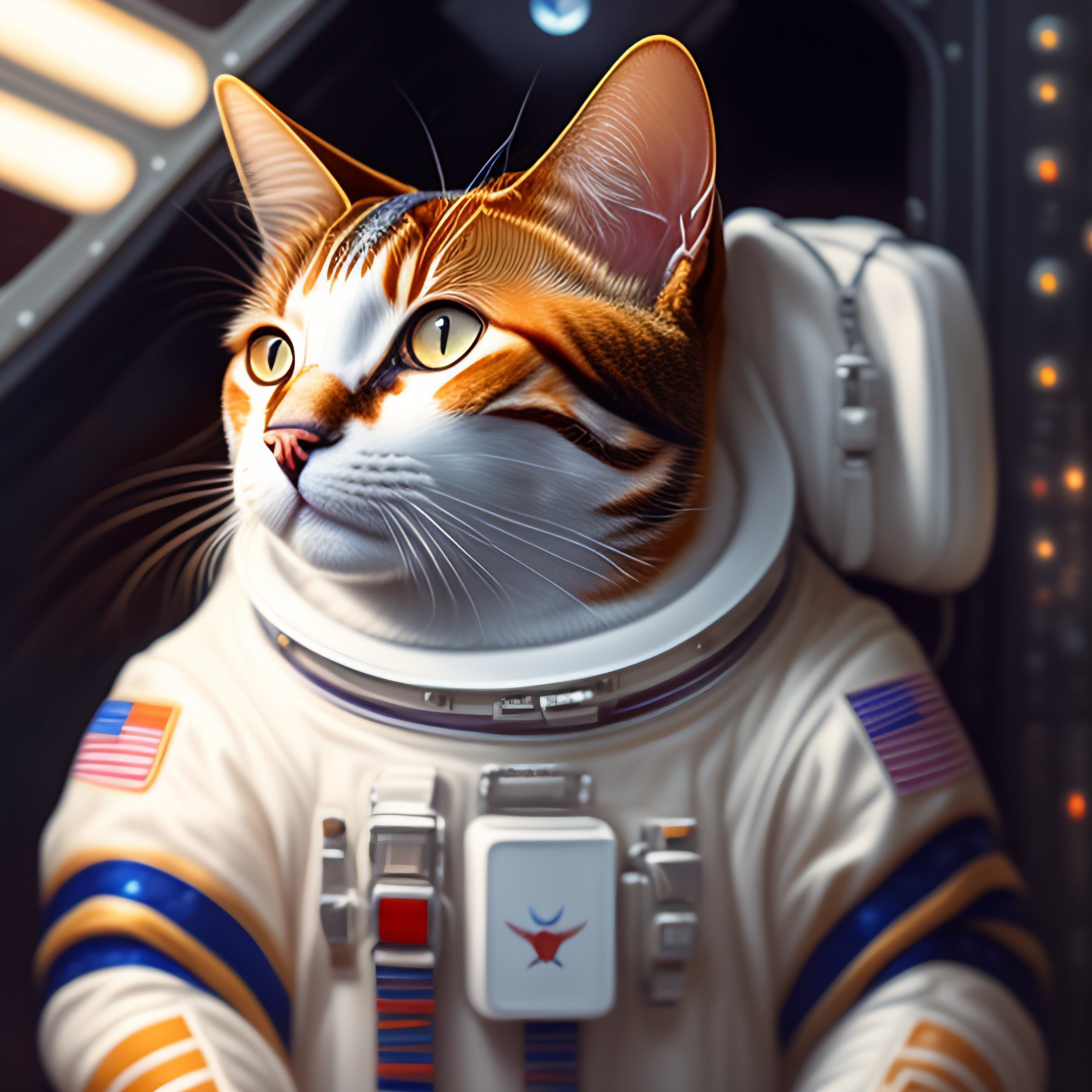 Lexica - Portrait of a beautiful cat, Wearing in a astronaut suit ...