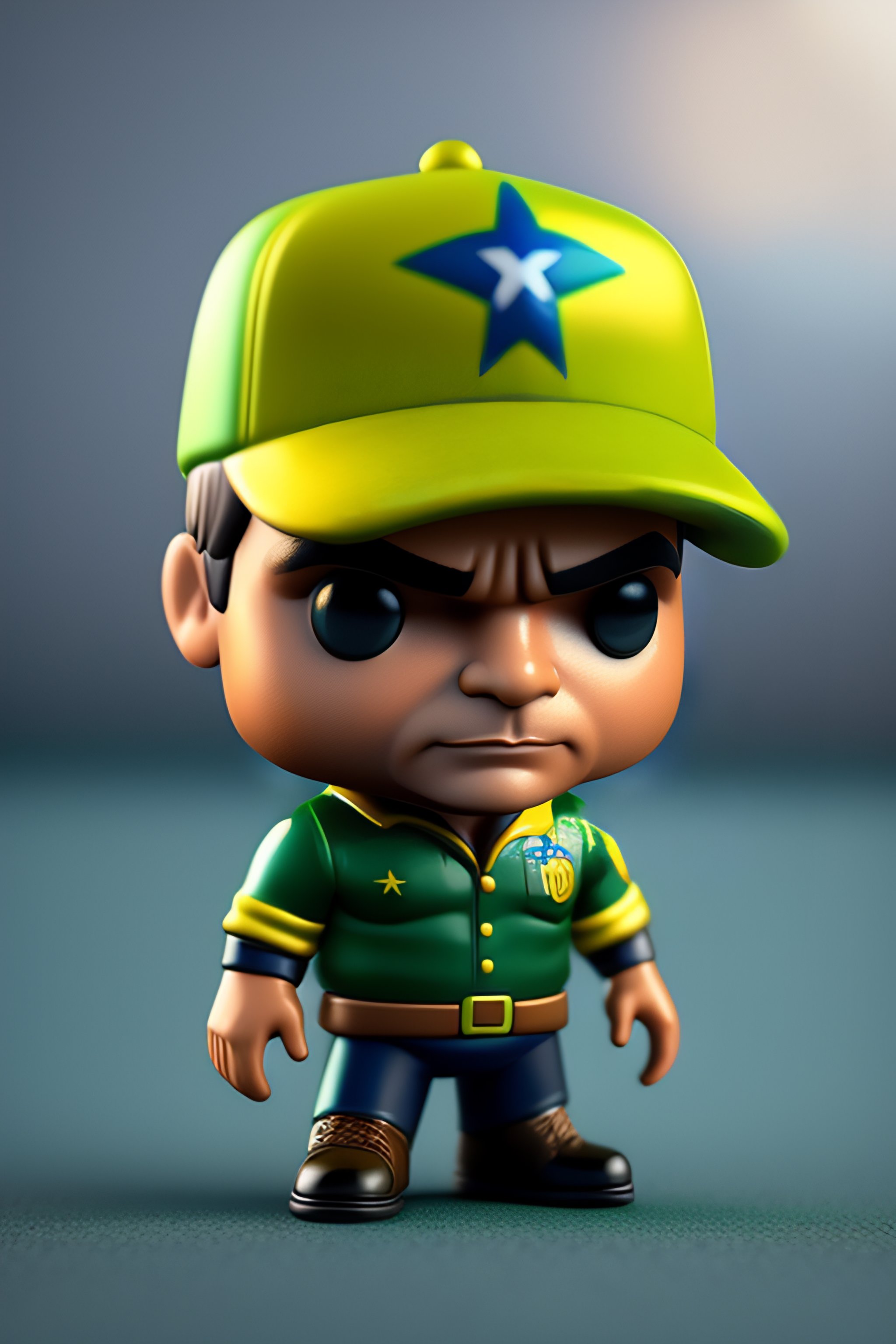 Lexica - Jair Bolsonaro, dressed green, yellow and blue funko realistic ...