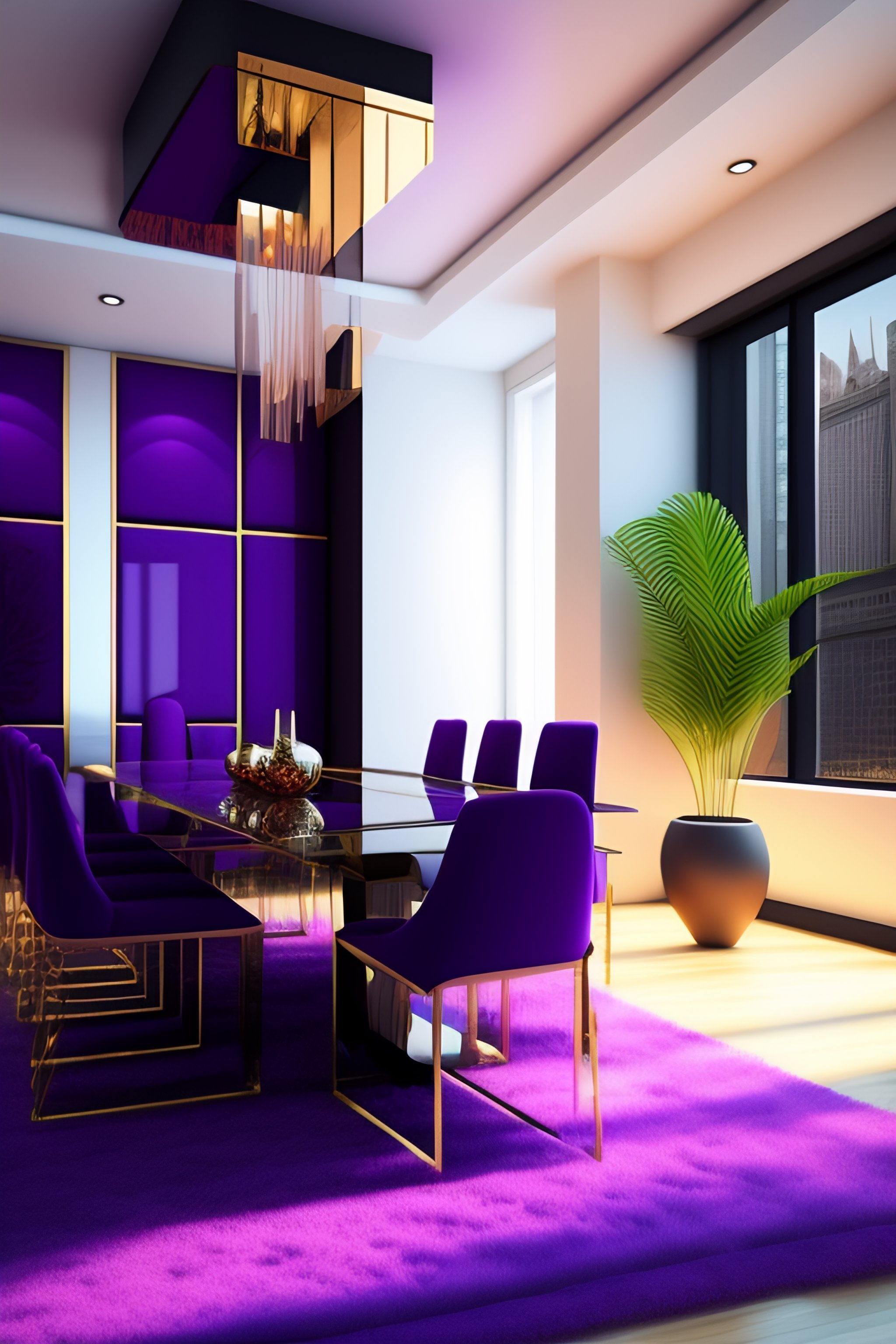 Lexica - Office, interior, startup, design, 8k, photorealistic, light wood, purple rug, flowers ...