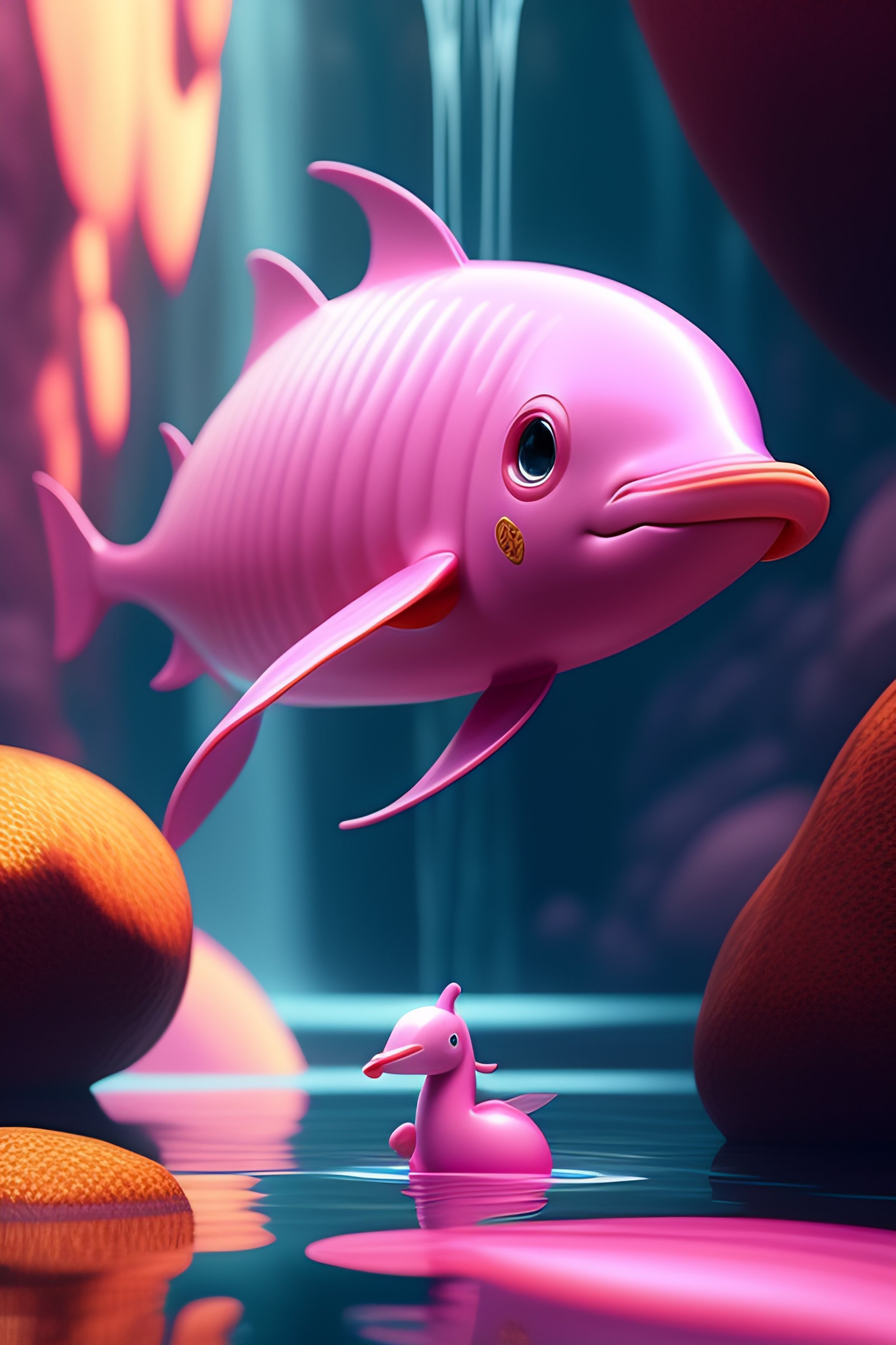 Pink Dolphin Character