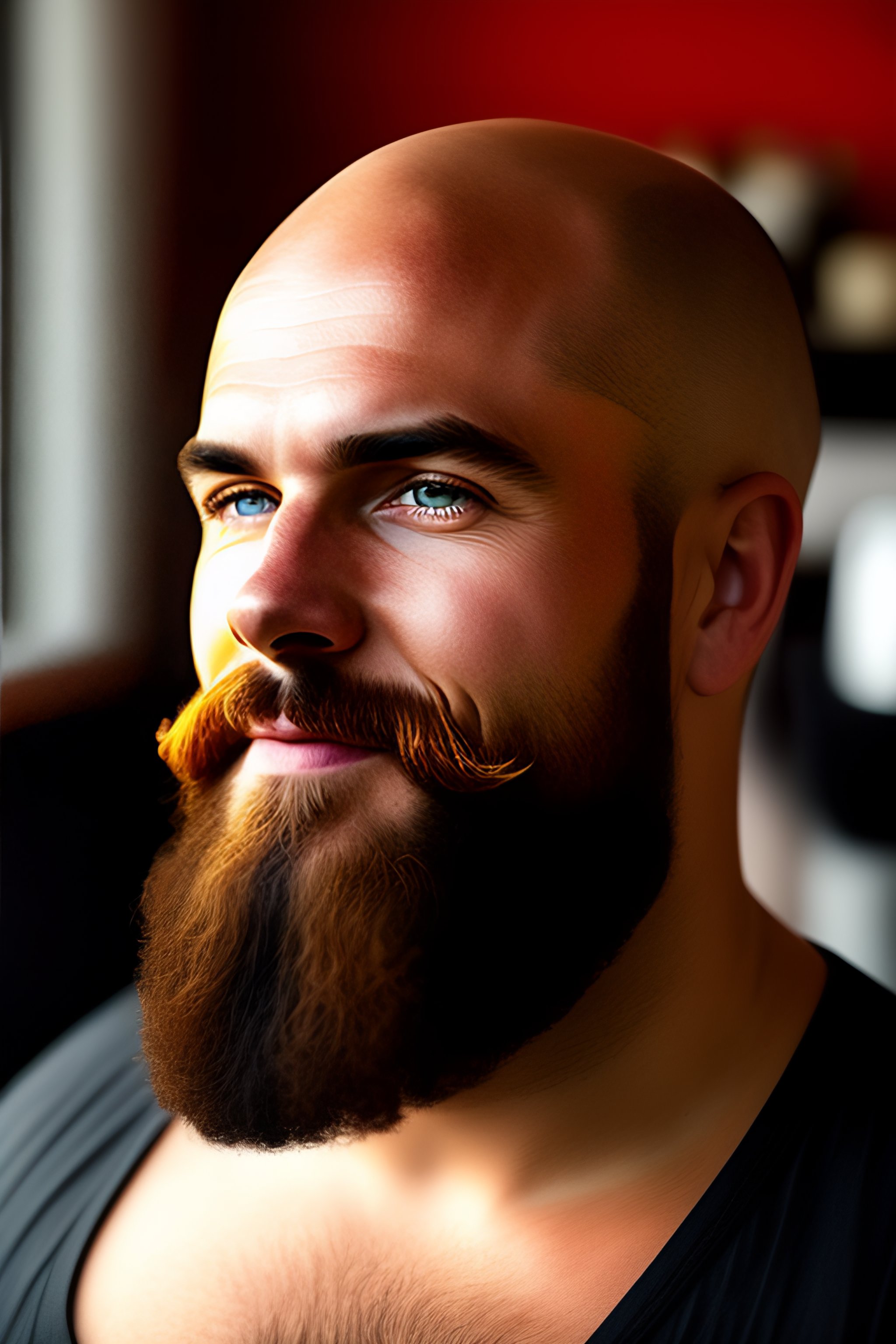 Lexica - 43 year old bald man with a beard