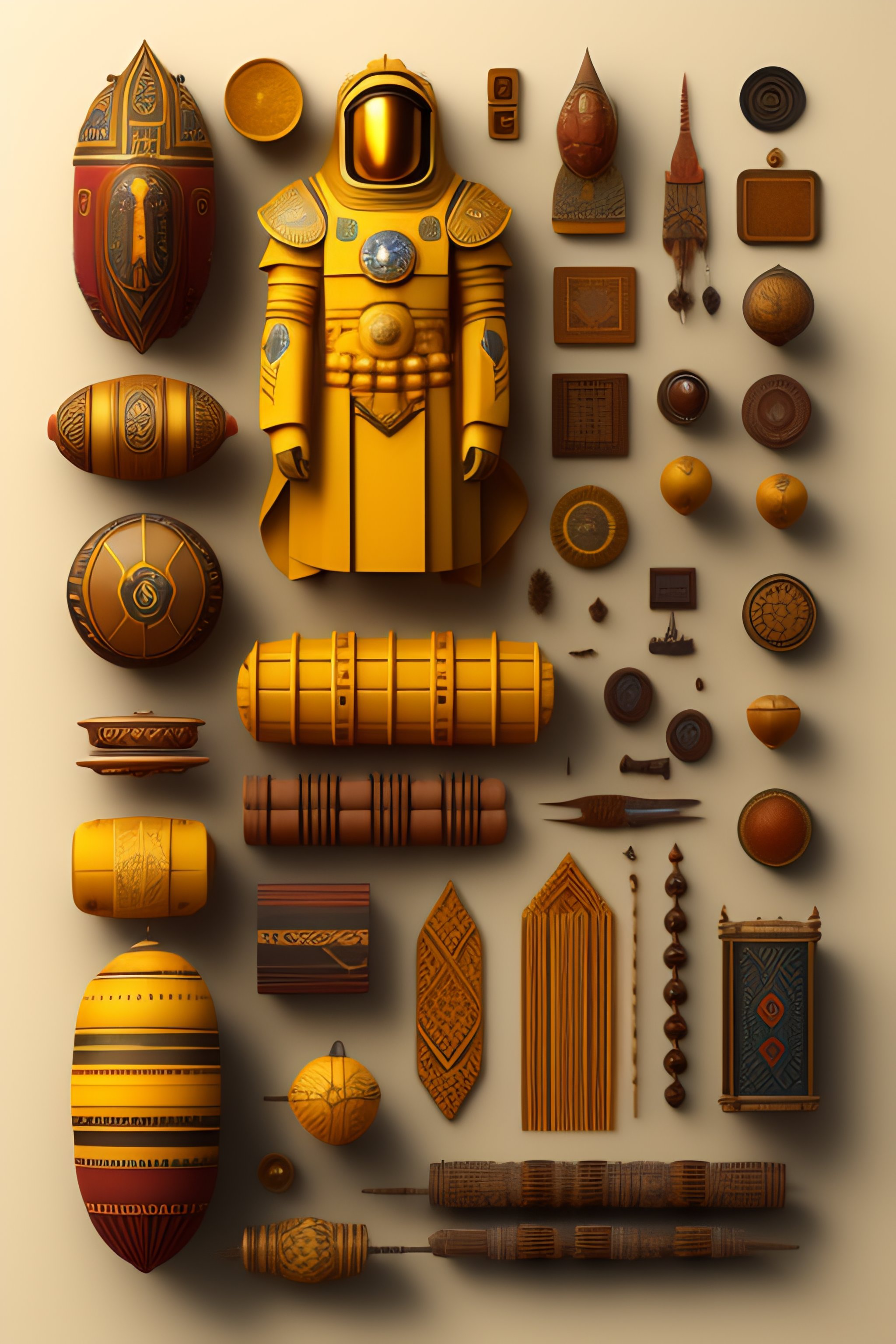 Lexica - Ancient astronaut, costumes and props, knolling, knolling ...