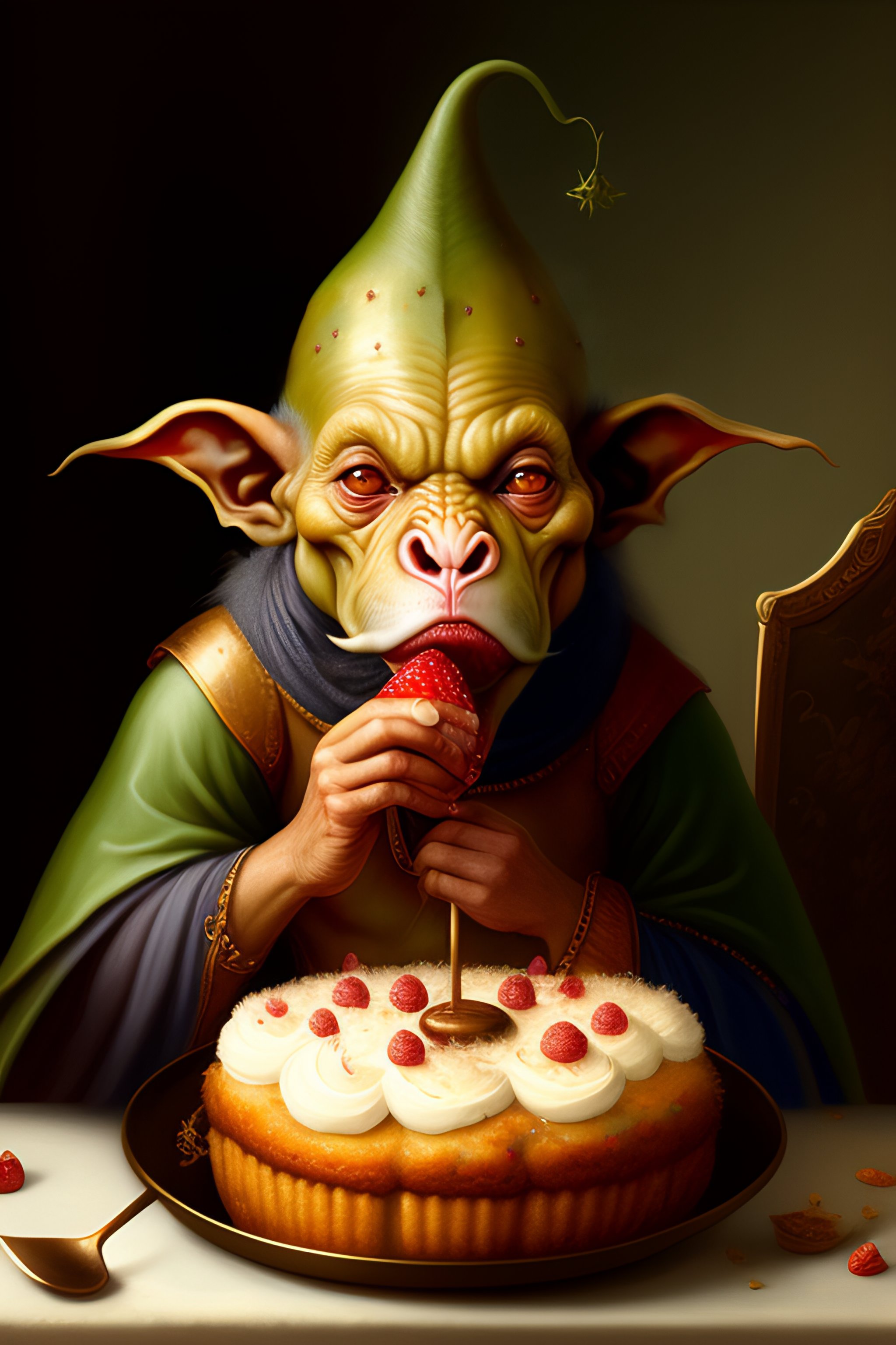 Lexica - Medieval goblin eating cakes painted by hieronymus bosch ...