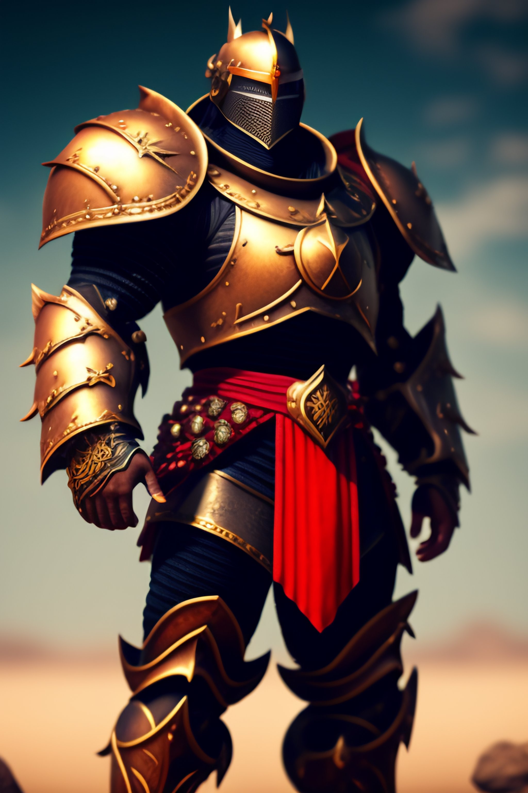 Lexica - Dirty warrior scrap armor, dump background, detailed ...