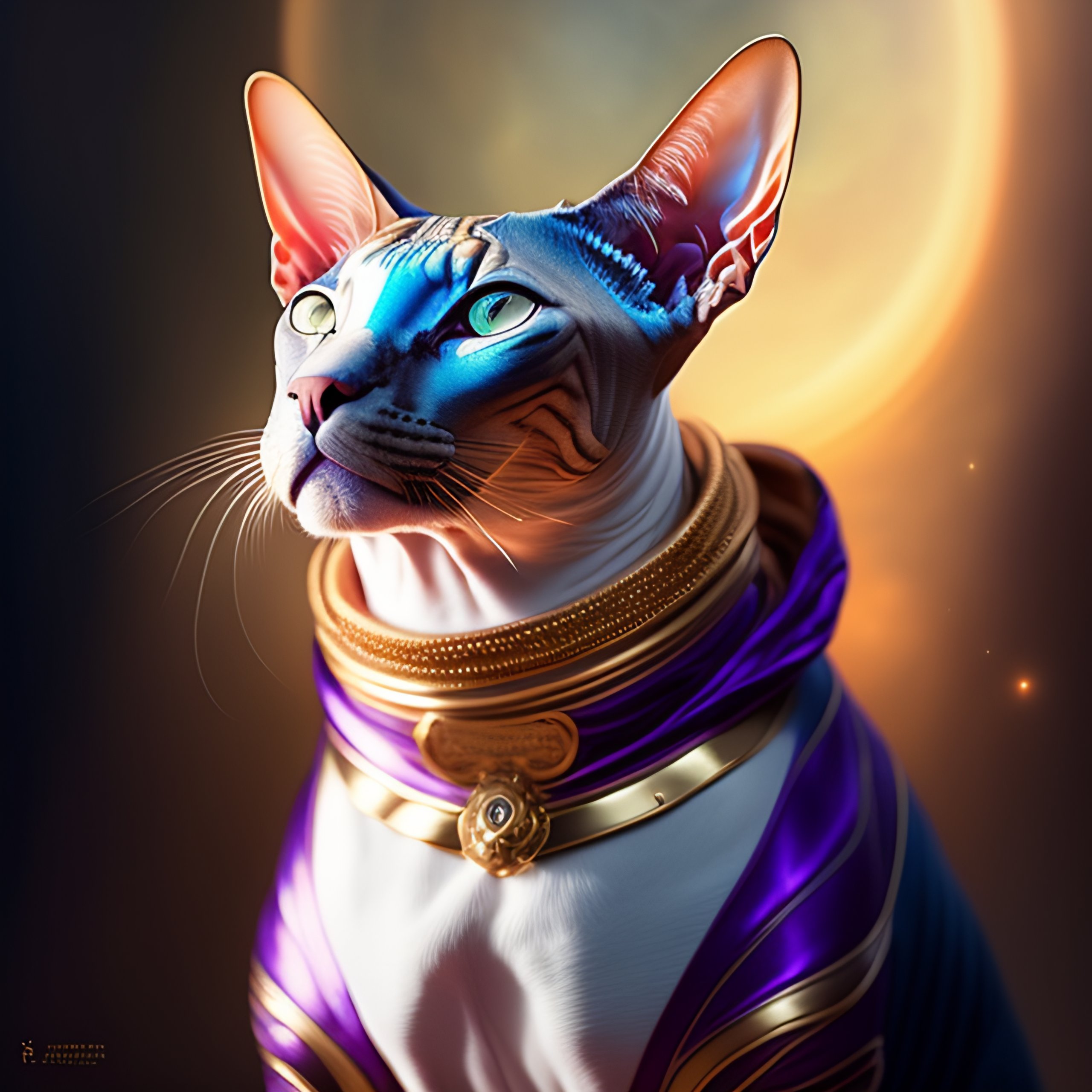 Lexica - Stunning cosmic portrait of beautiful a Sphynx cat, Wearing a ...