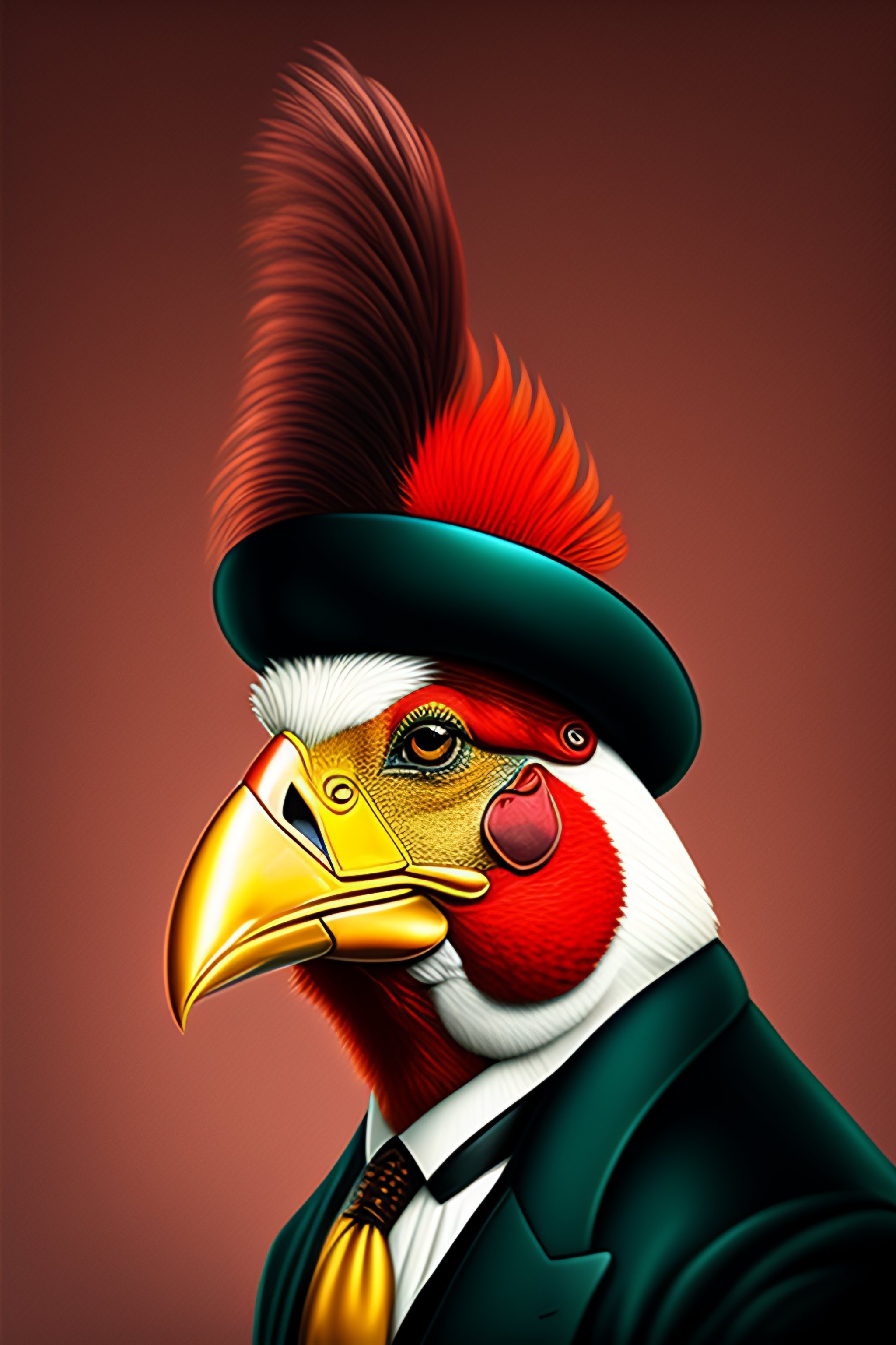 Lexica - Nick politis as a cartoon rooster