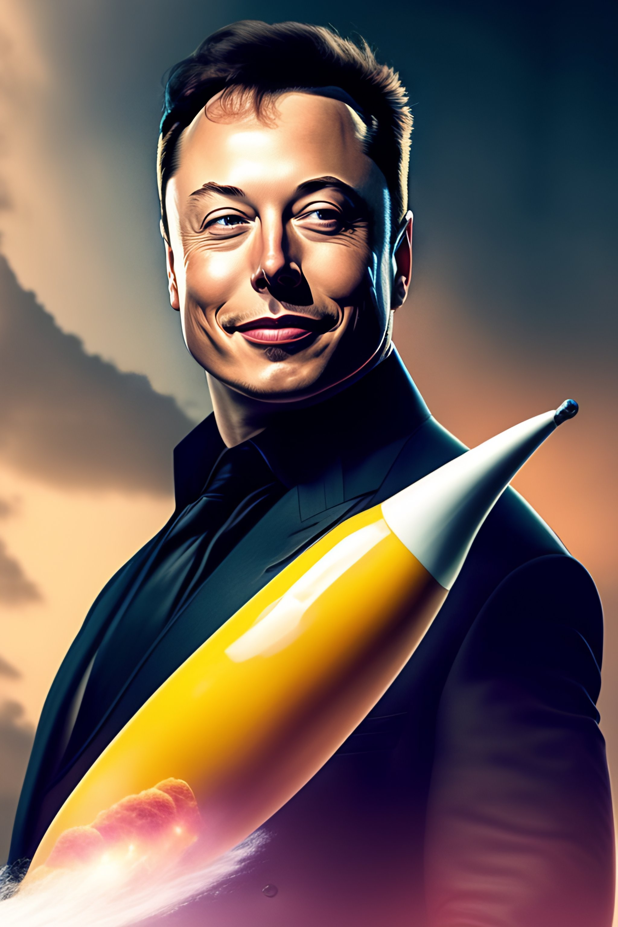Lexica - Elon musk with a banana rocket