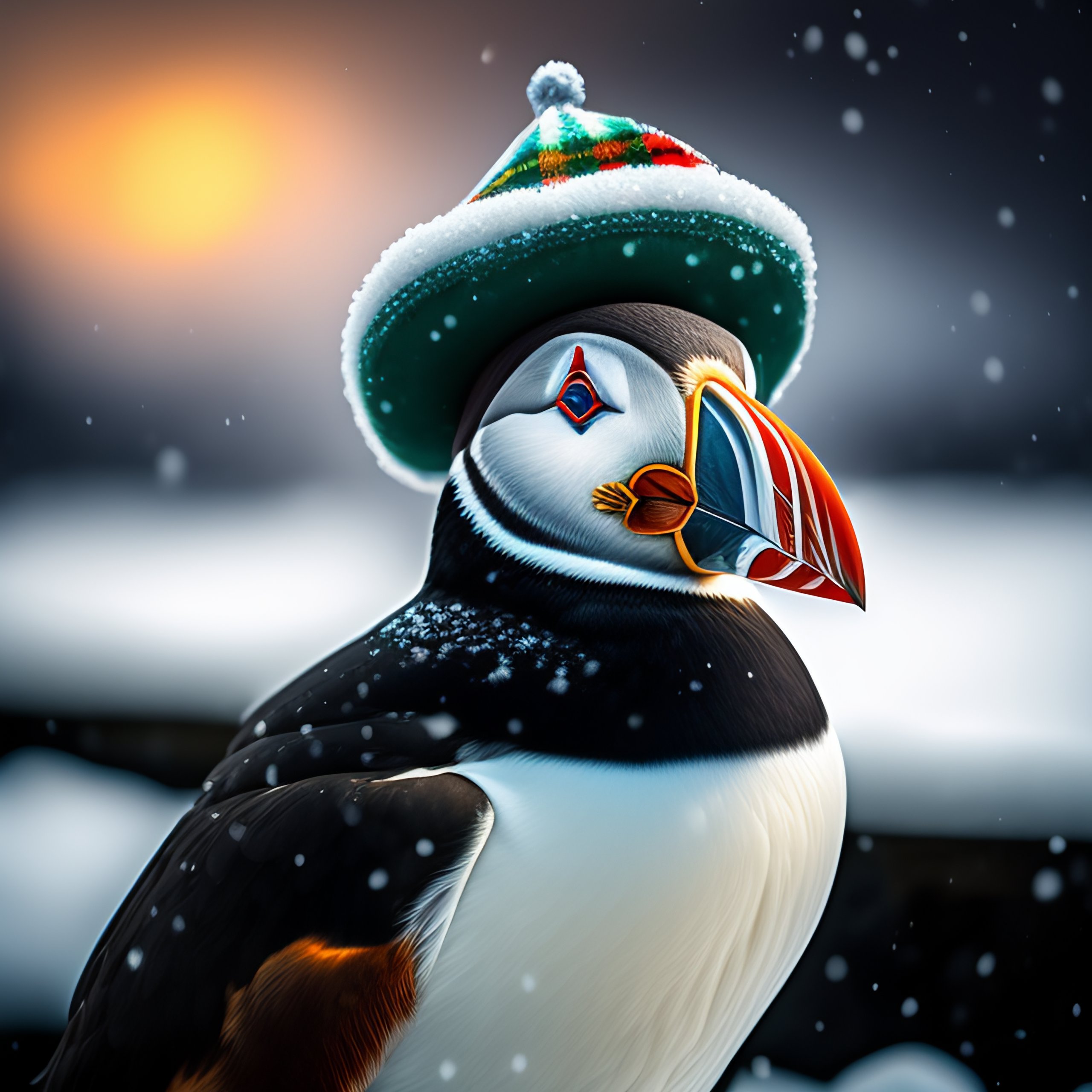 Lexica - Beautiful and bright advertising, photography of a puffin in ...
