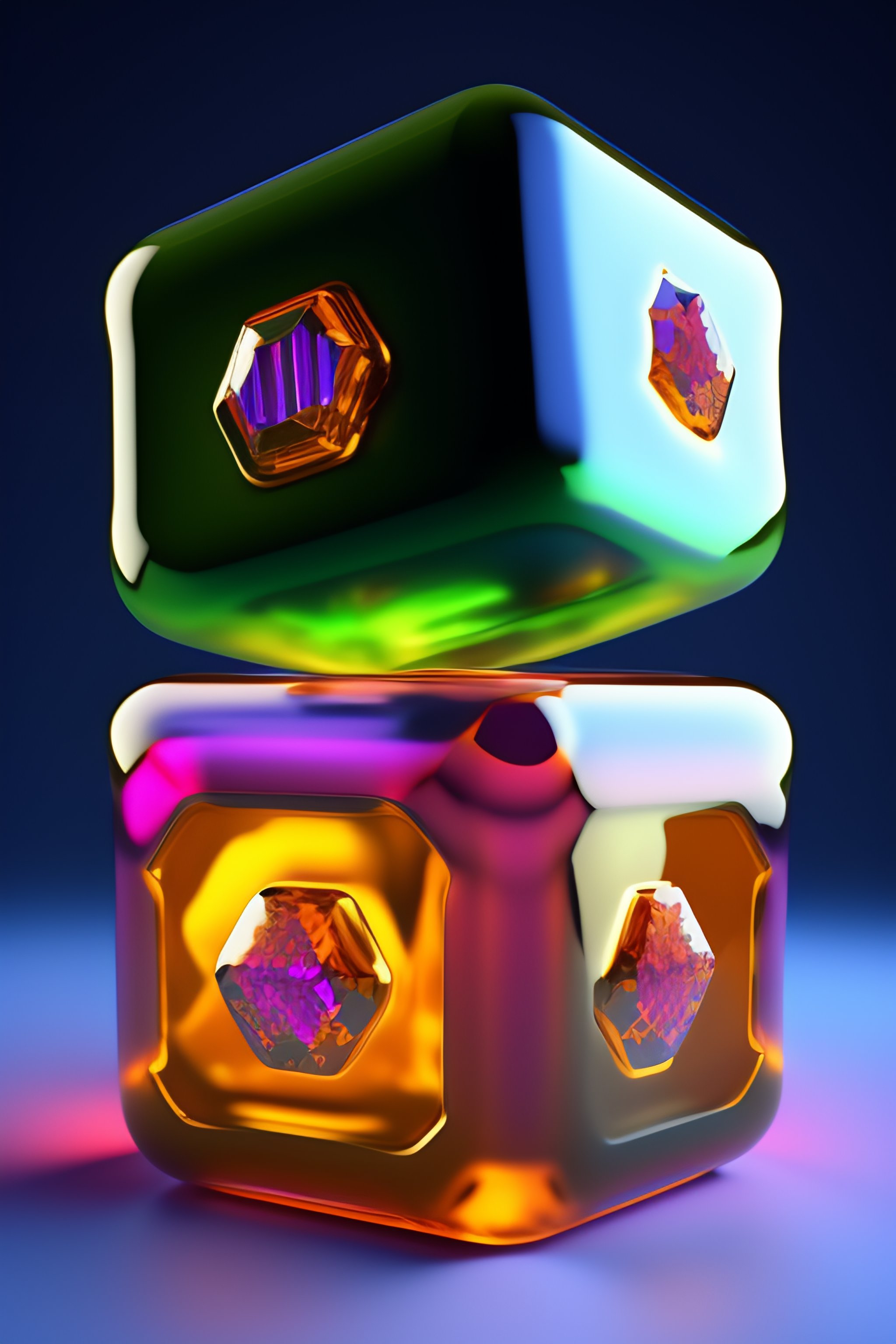 Lexica - Full body 3d render of gelatinous cube from dungeons and dragons