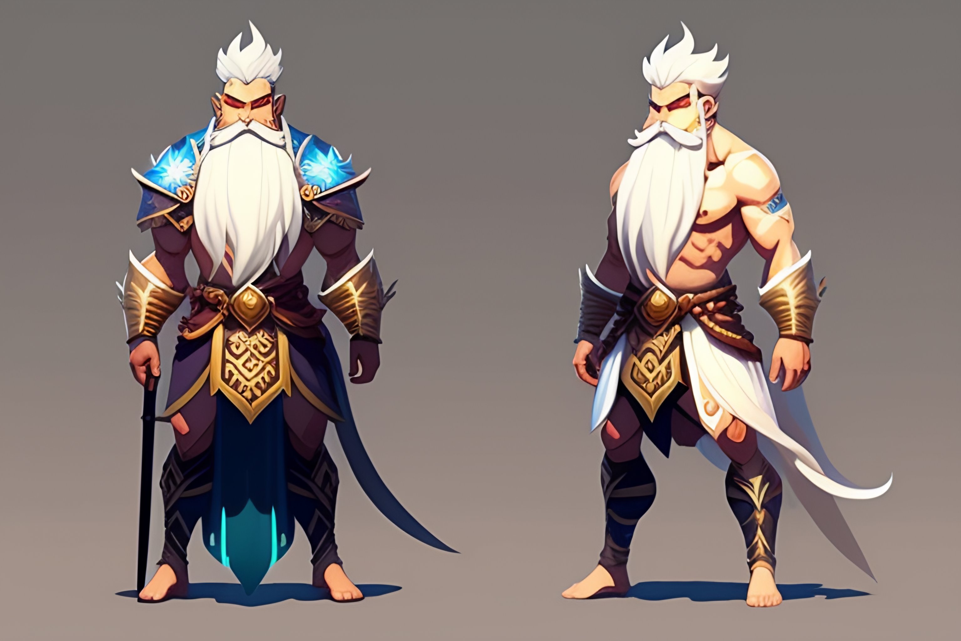 Lexica - Full body character design of an ancient god of water have a ...