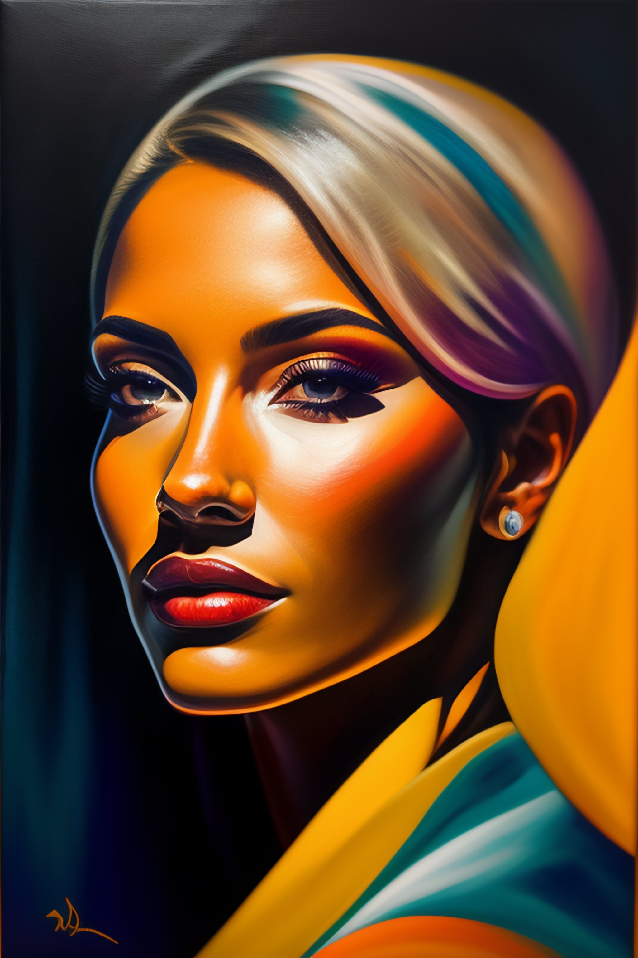 Lexica - Abstract oil portrait