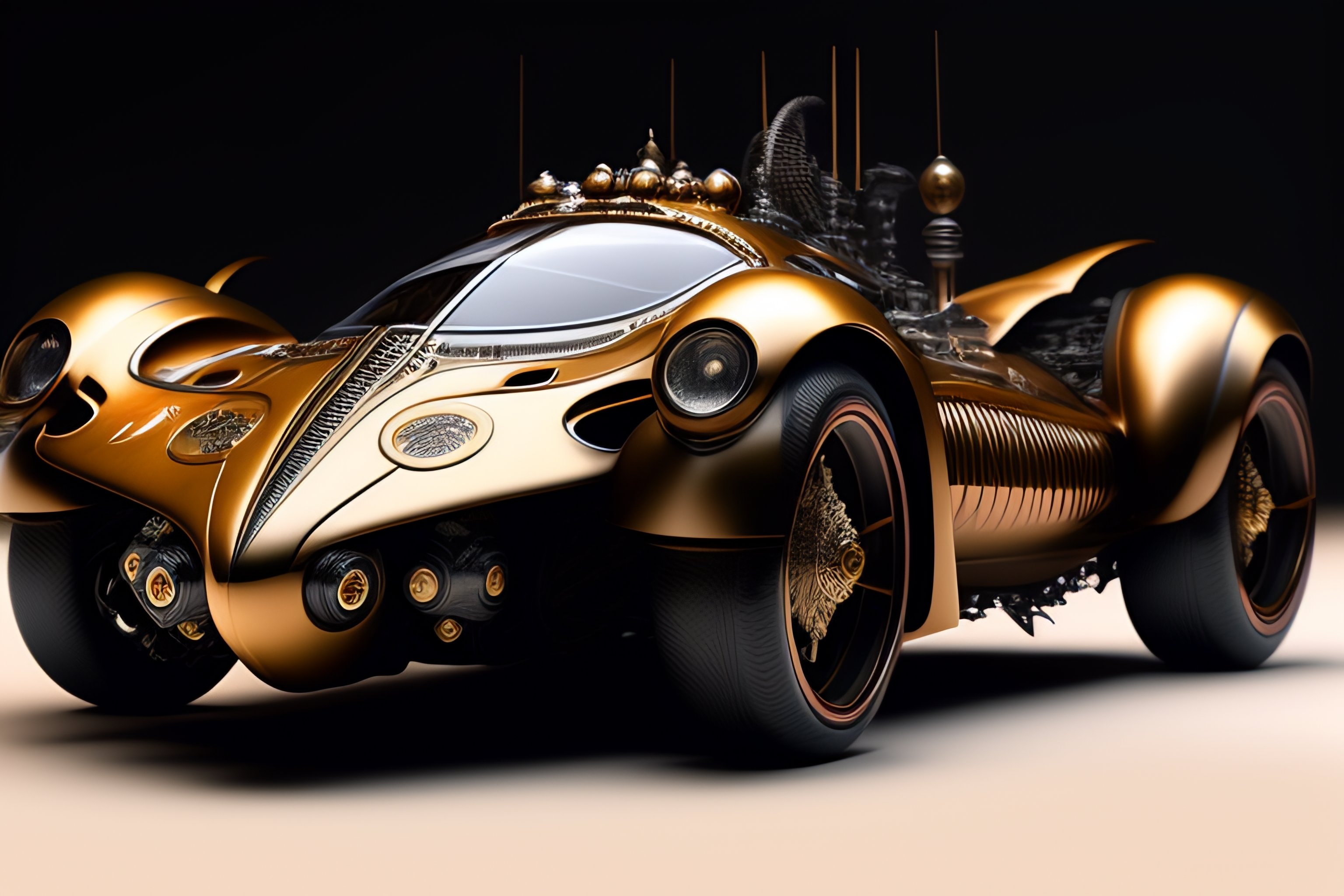 Lexica - Biomechanical steampunk batmobile reminiscent of fast ...