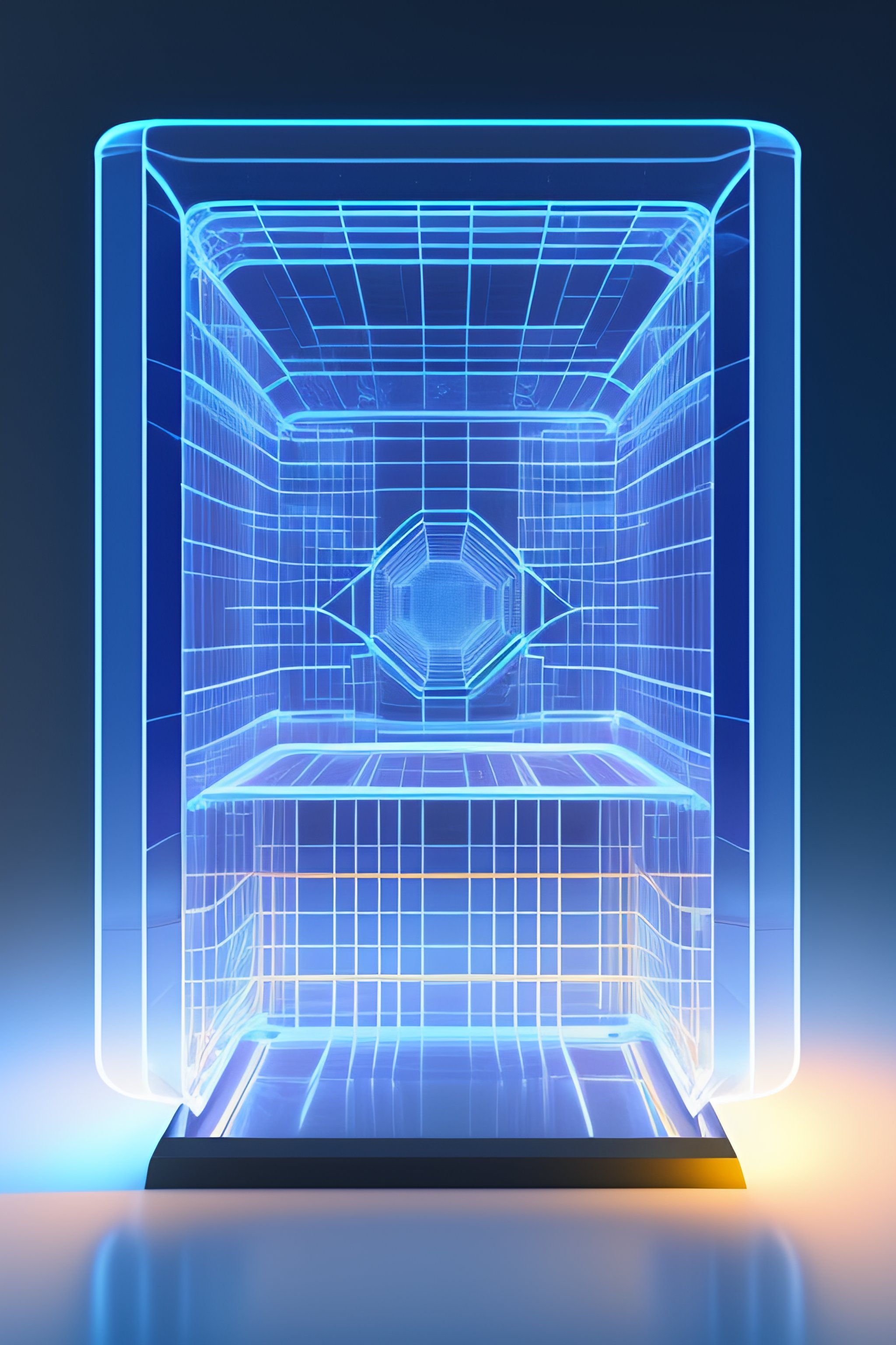 Lexica - Wireframe hologram of a futuristic mechanism, holographic sci ...