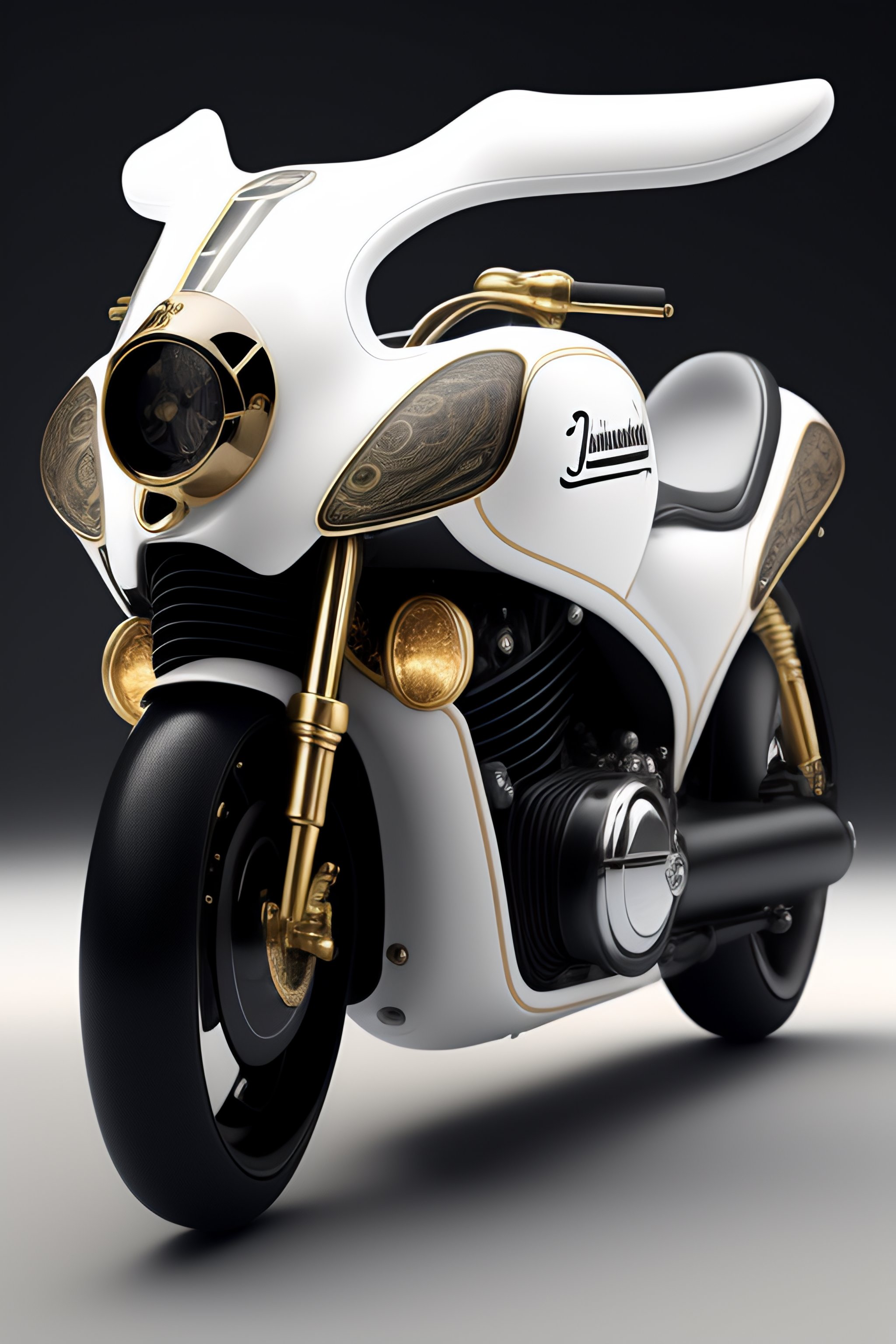 Lexica - Wide shot of a minimal Steampunk carbonfiber white pearl and ...