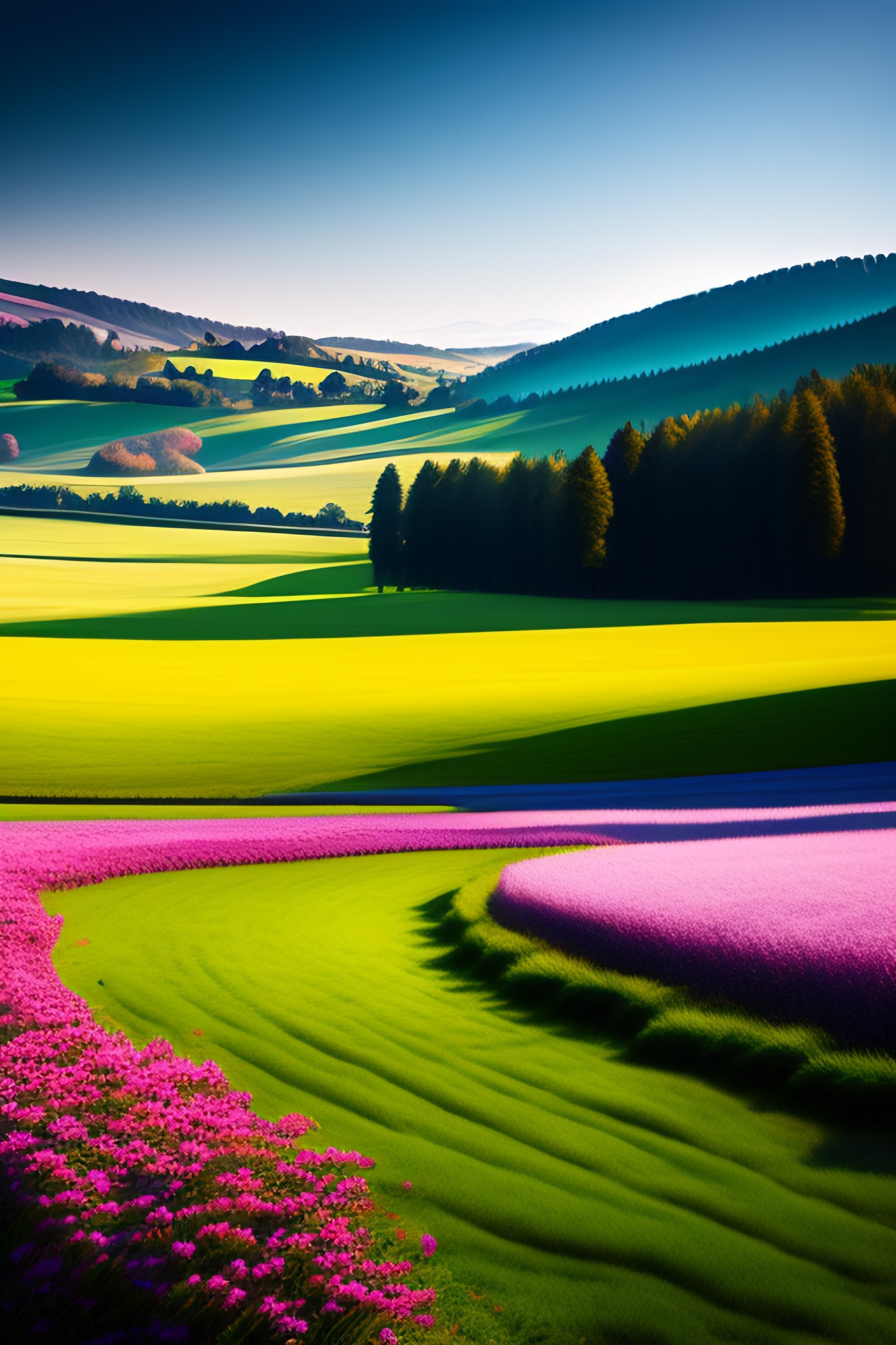 Lexica - Spring fields, fotorealistic