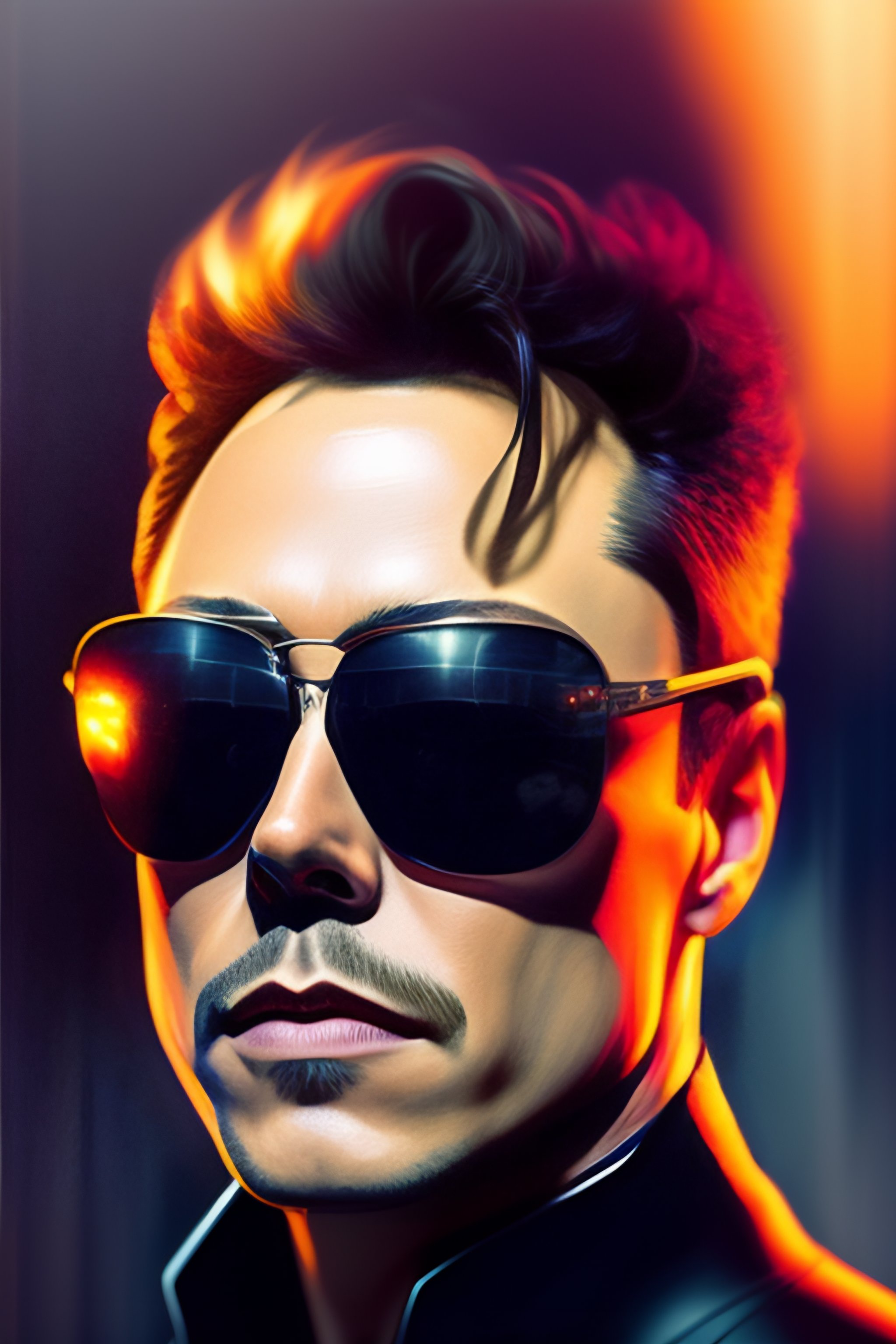 Lexica - Portrait of elon musk dressed like neo from the matrix