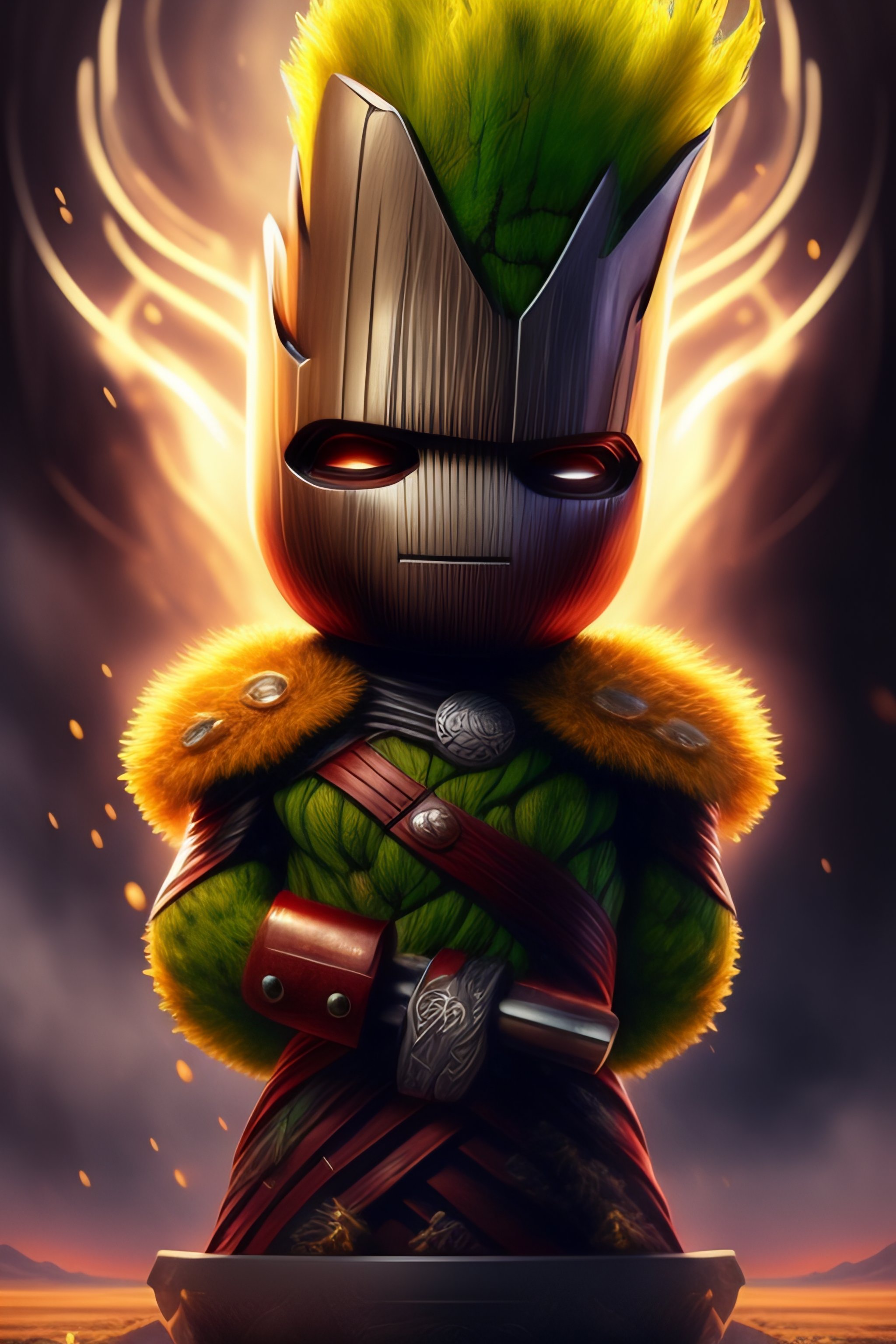 Lexica - Groot mixed with mjolnir