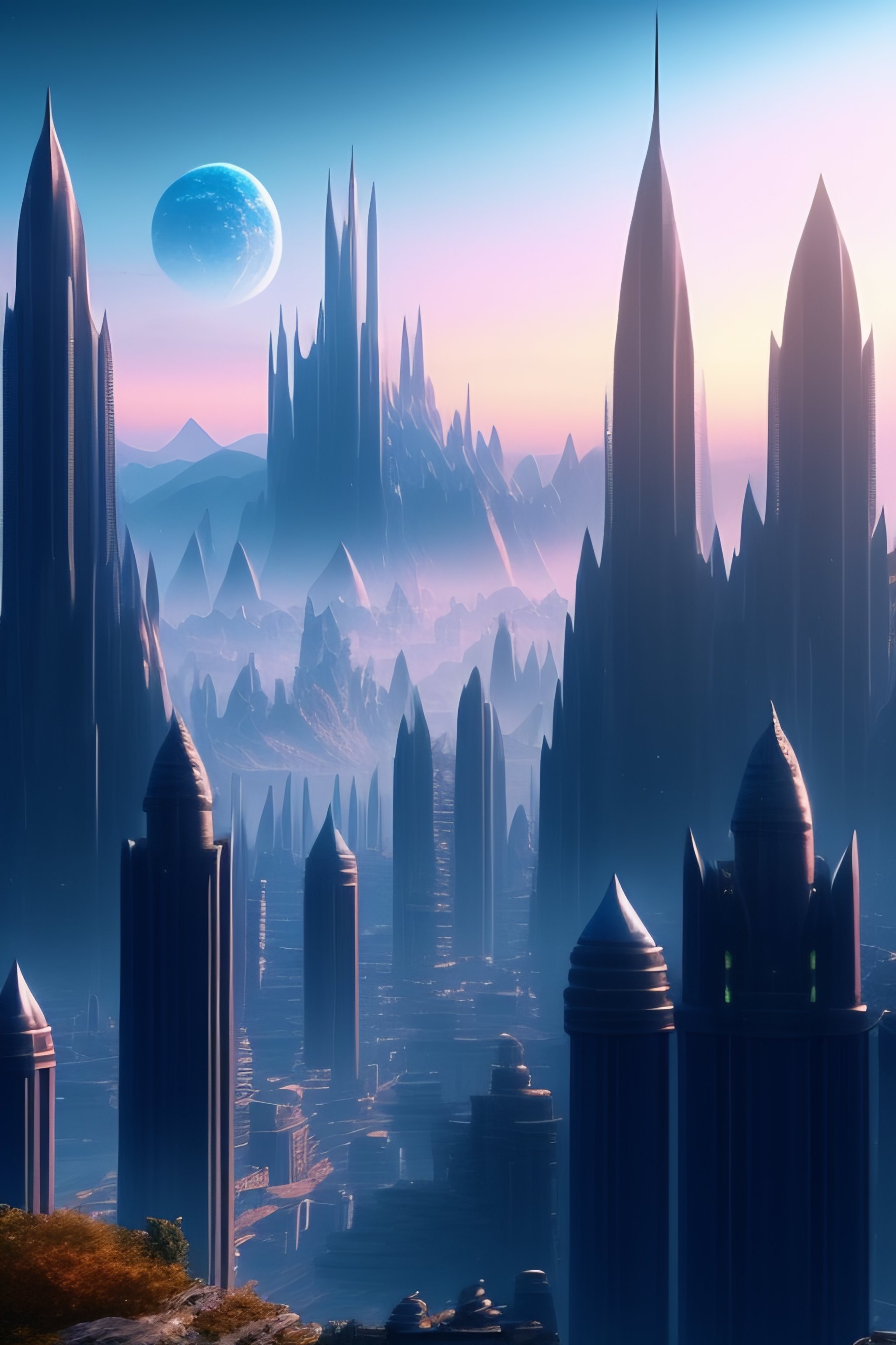 Lexica - A vast ancient metropolis in stone gothic style with massive ...