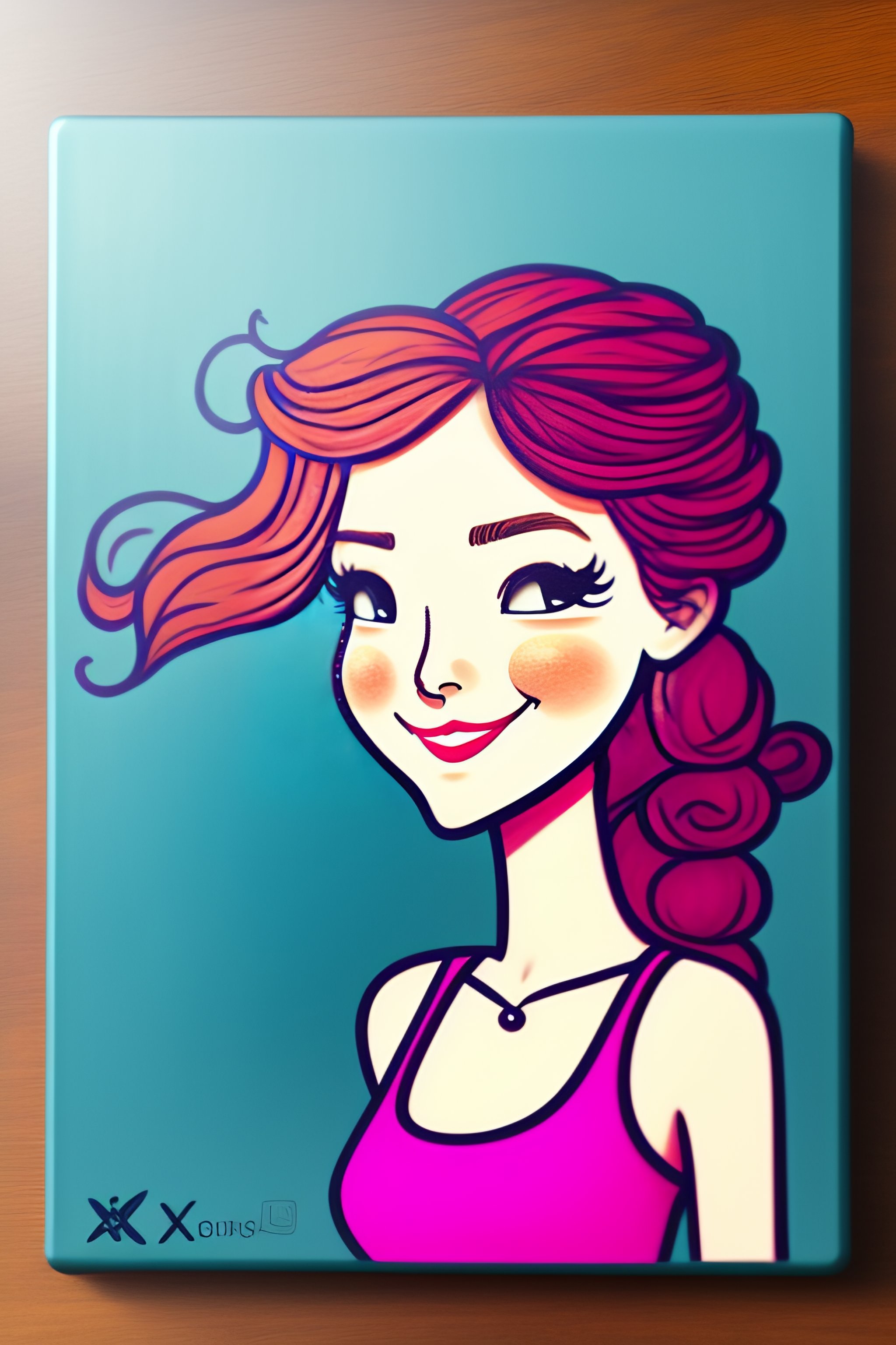 Lexica - Stick drawing of a cheerful redhaired girl as a stick figure ...