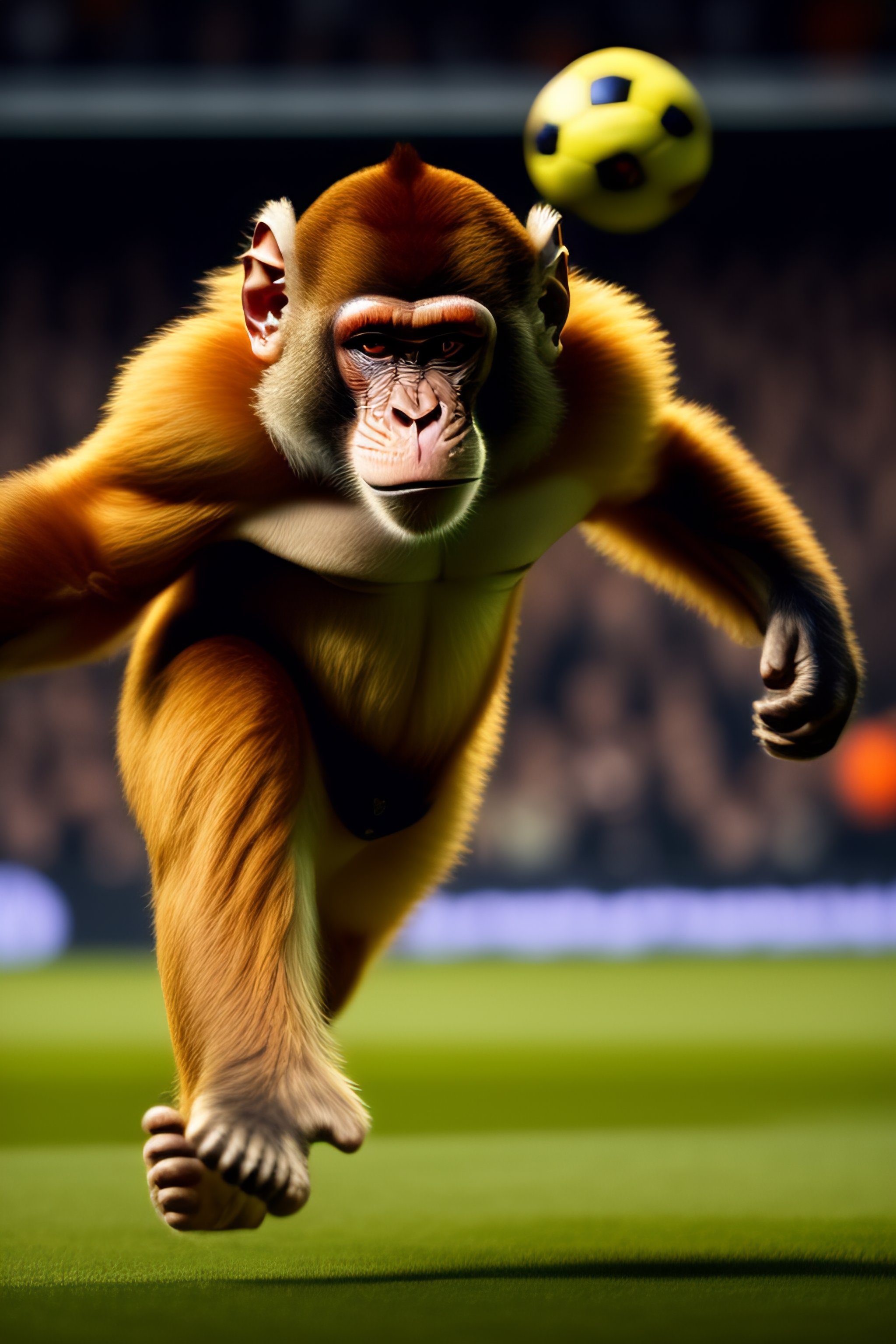 Lexica - Monkey playing soccer on mestalla stadium with cristiano ...