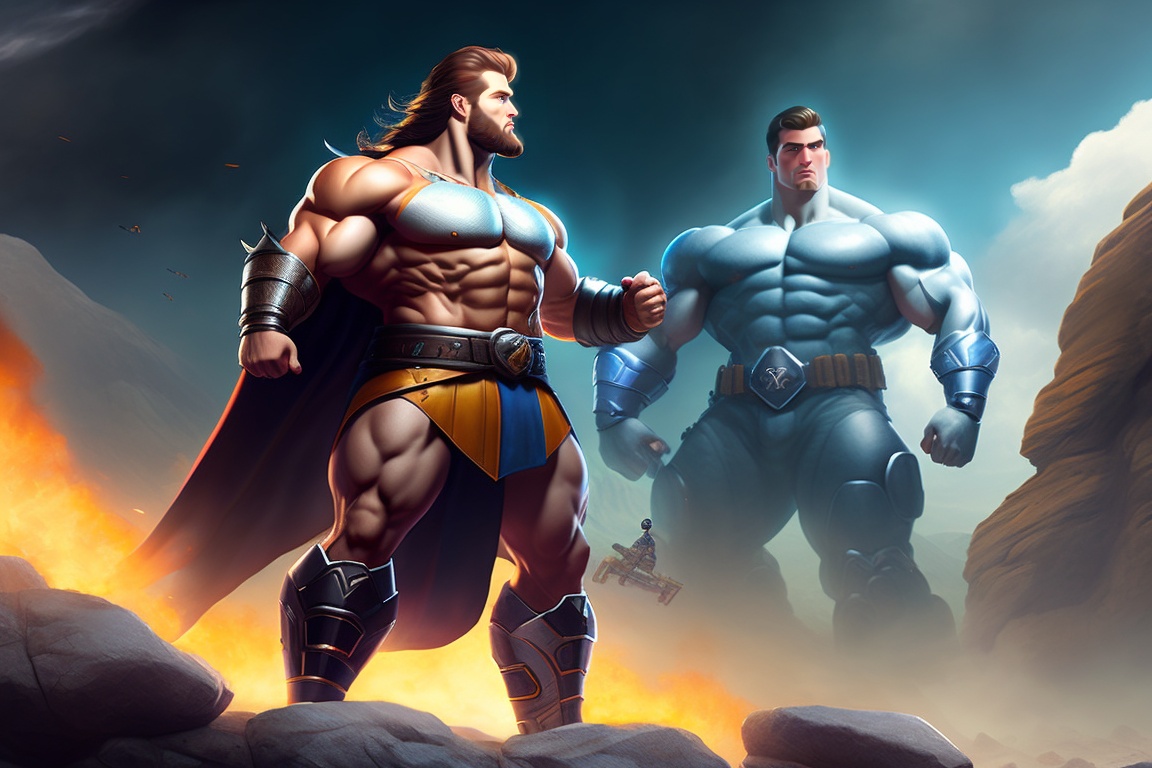 Lexica - David standing on a rocky hill, his slingshot in hand, gazing ...