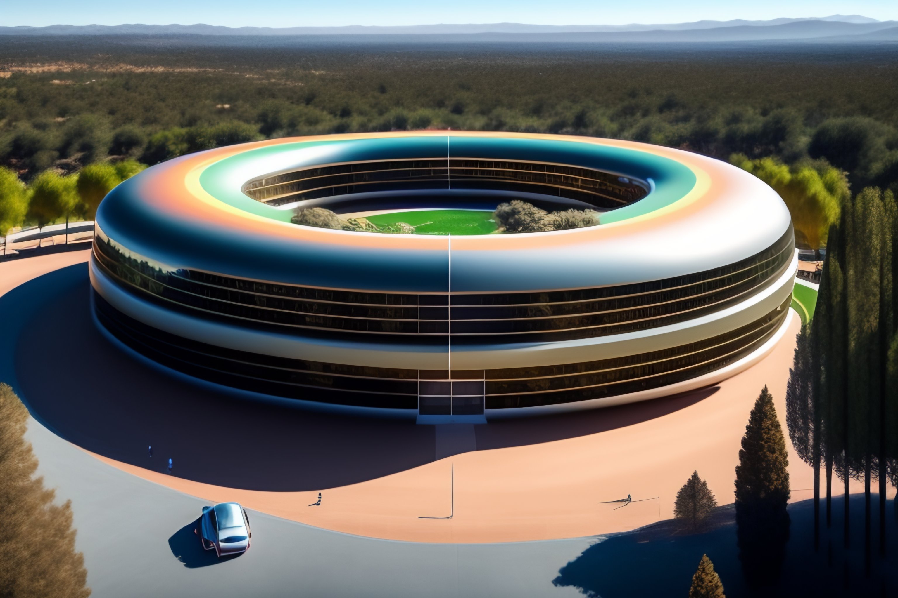 Lexica - Apple Park headquarters doughnut in California