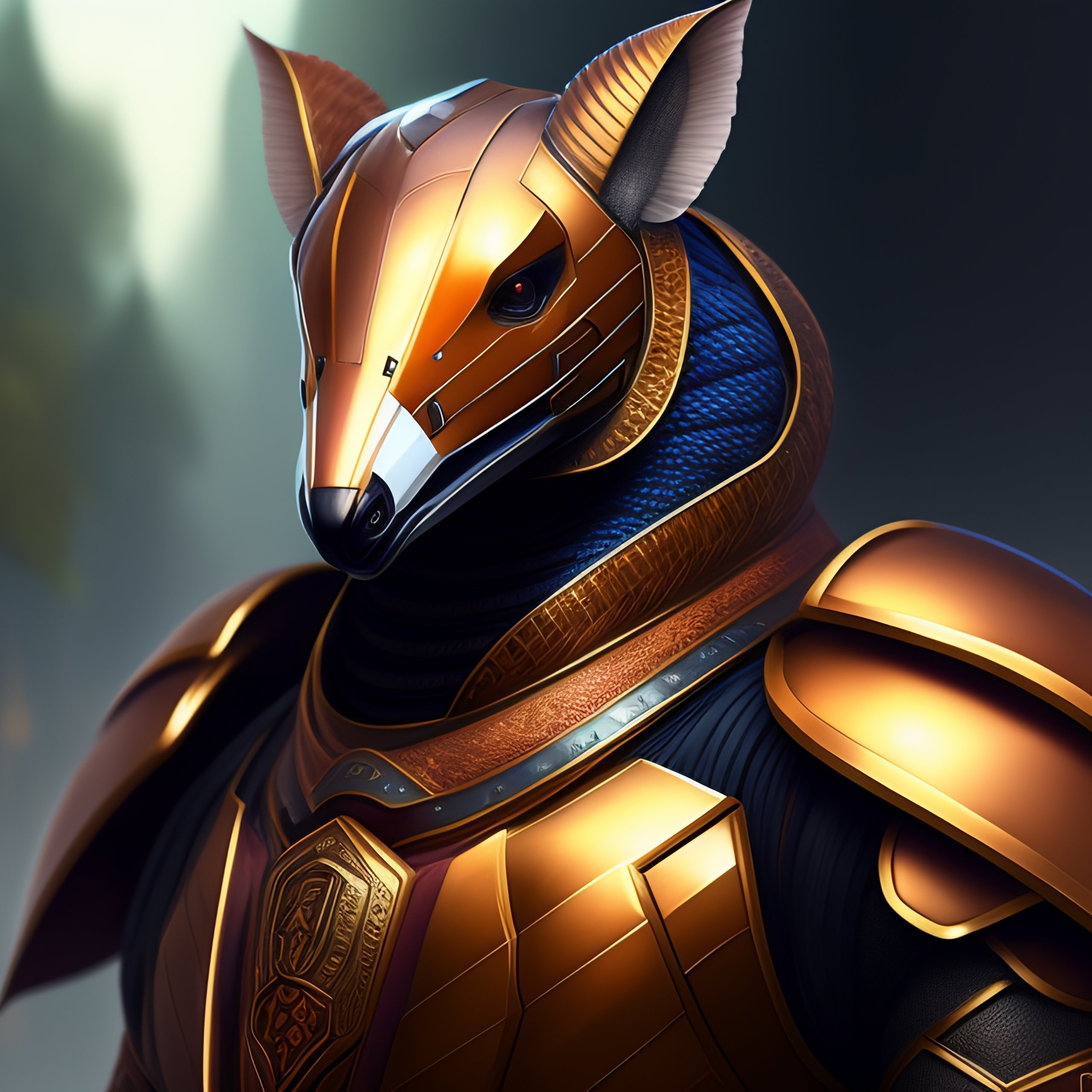 Lexica - Portrait of pangolin wearing a futuristic armor, trend on art ...