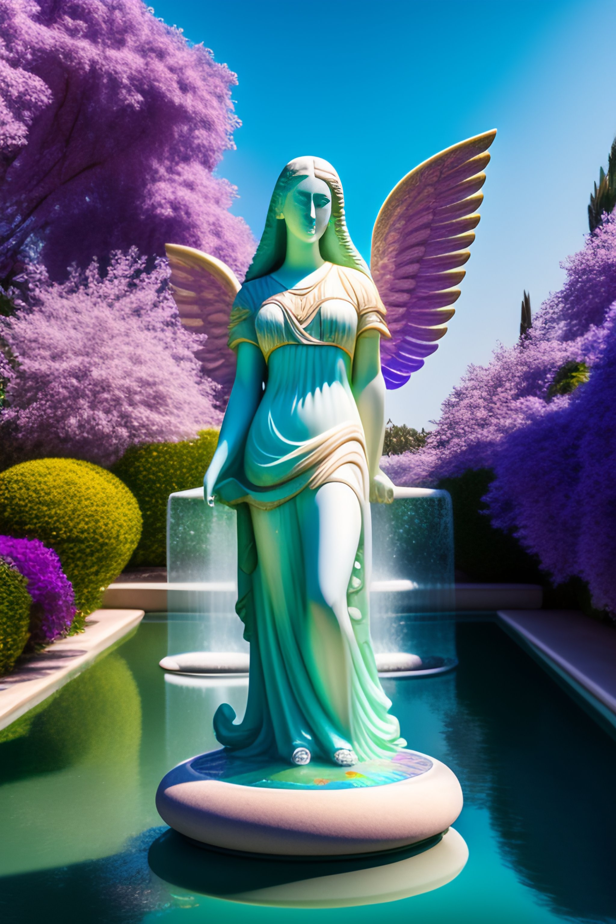 Lexica - A statue of a girl sculpted in white marble in a beautiful ...