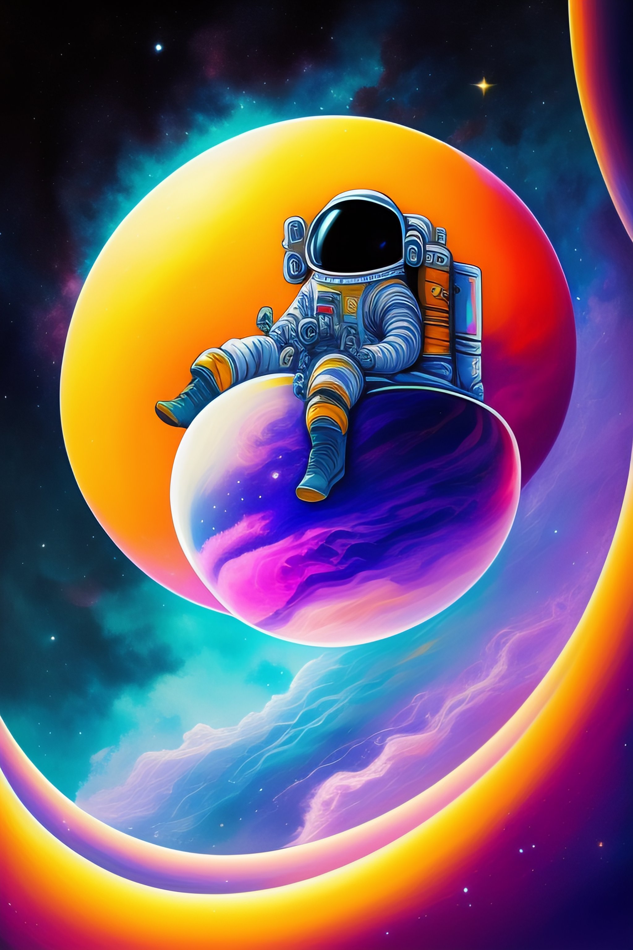 Lexica - Astronaut floating in space with space slime creature with ...