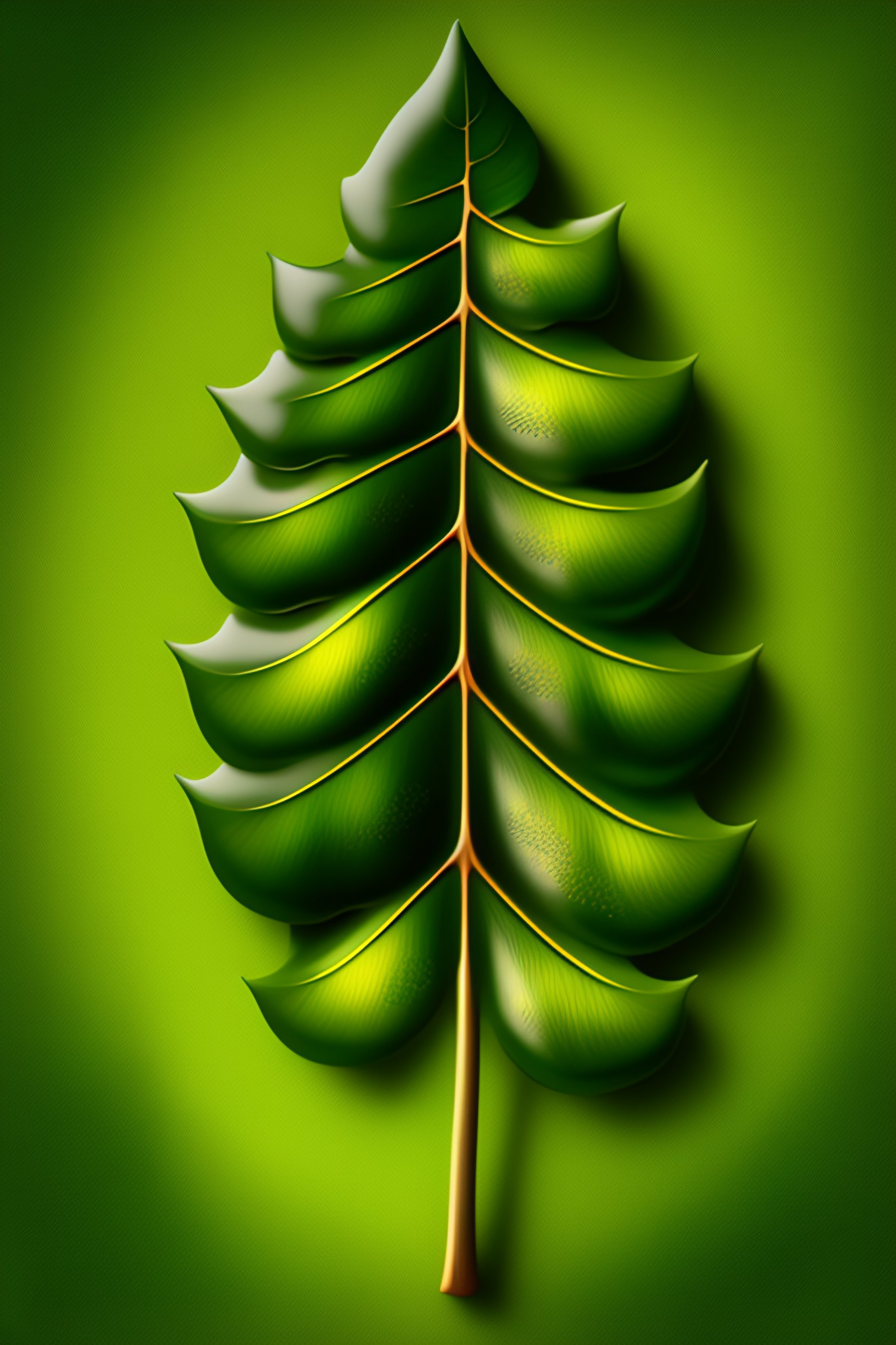 Lexica - Illustration of cedar leaf, green, painterly, cute 2d