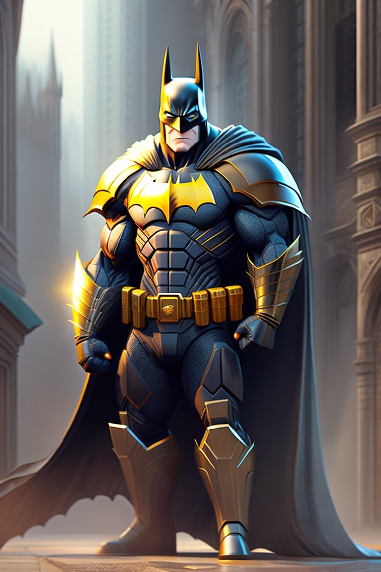 Lexica - Batman illustration, standing. 2d heavily-stylized vector ...