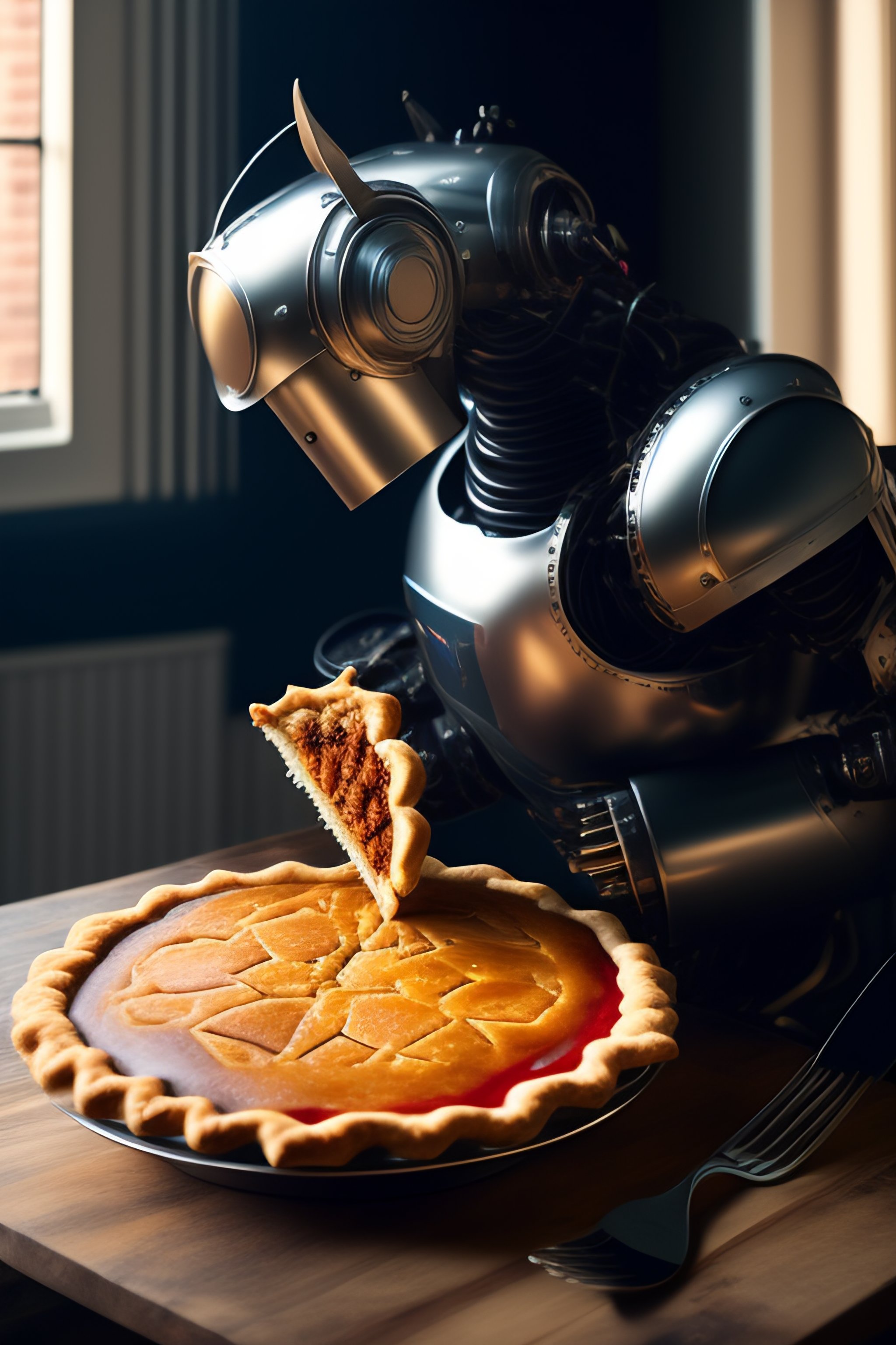 Lexica - Robot eating pie