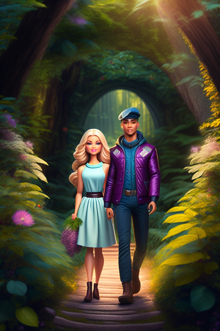 Lexica - An image depicting Barbie, Nikki, Teresa, and Ken standing at ...