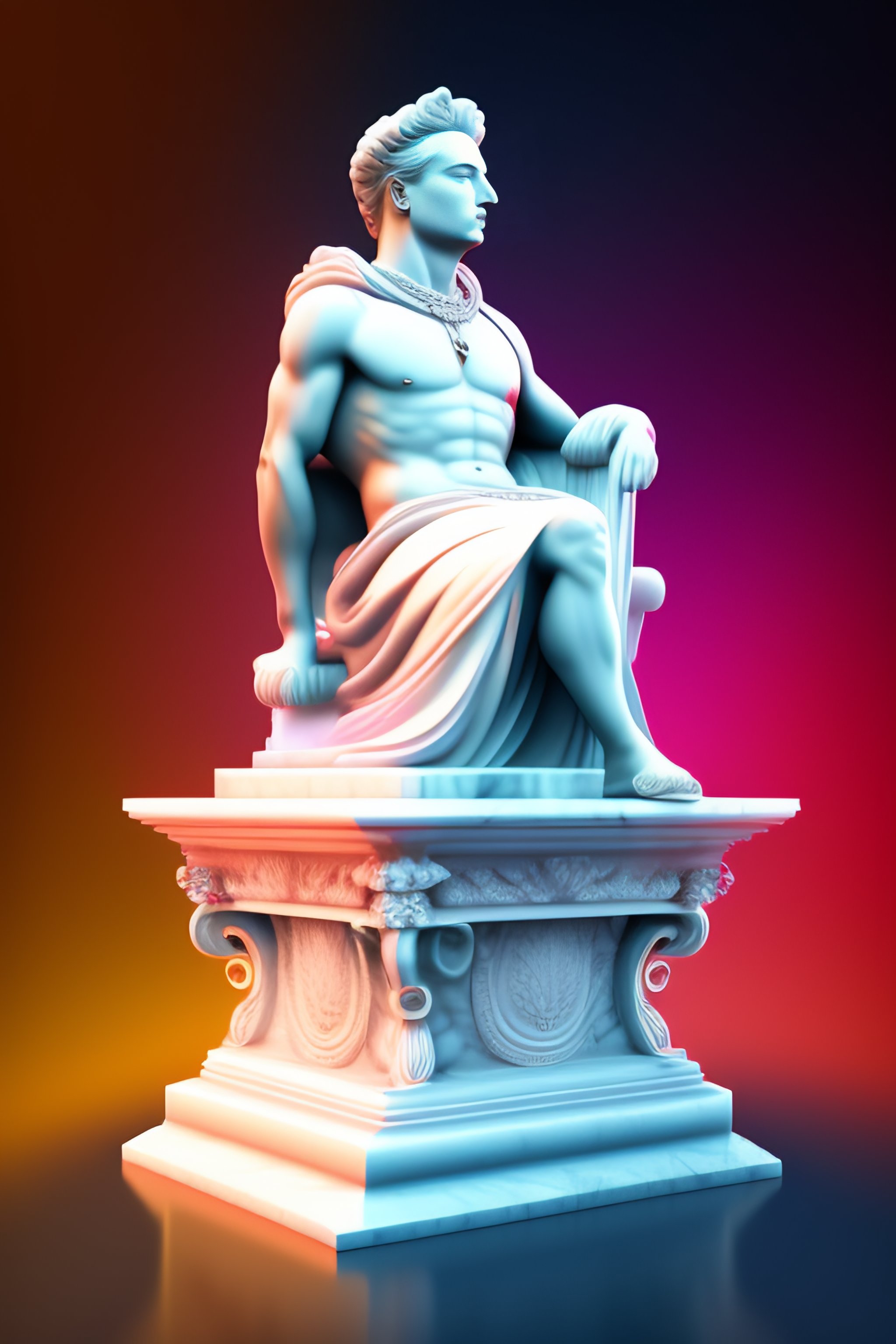 Lexica - Marble statue of elon HD colorful