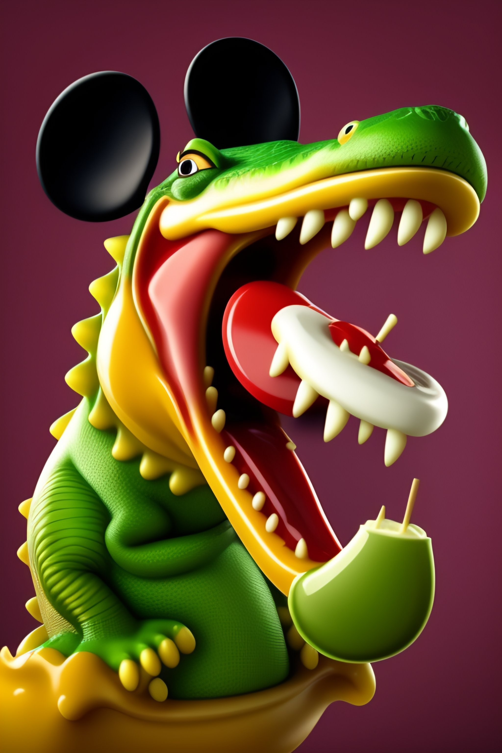 Lexica - A cartoonish crocodile eating icecream, similar cartoon look ...