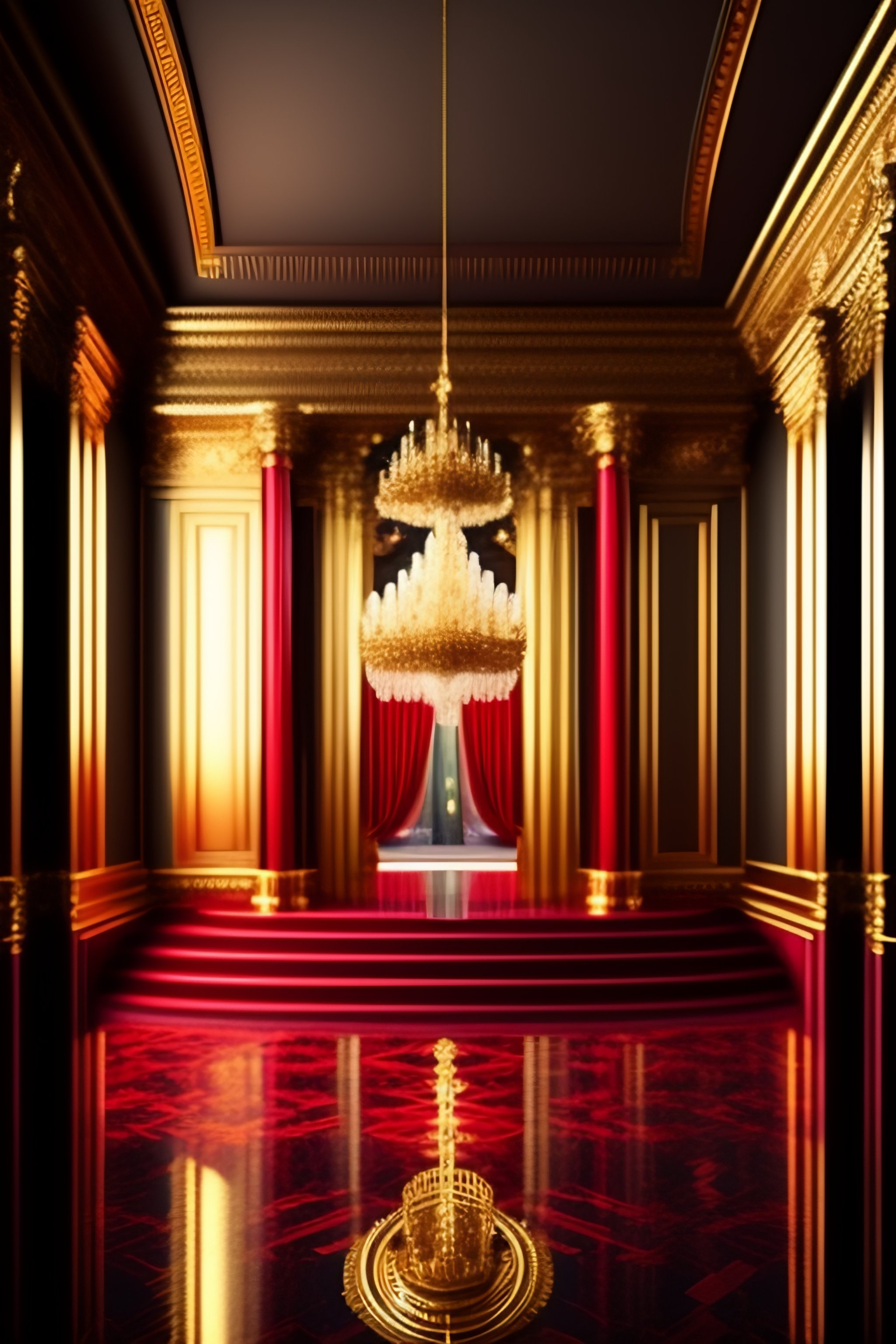 Lexica - Palace, inside, kingdom, luxury, red, gold, far distance, big