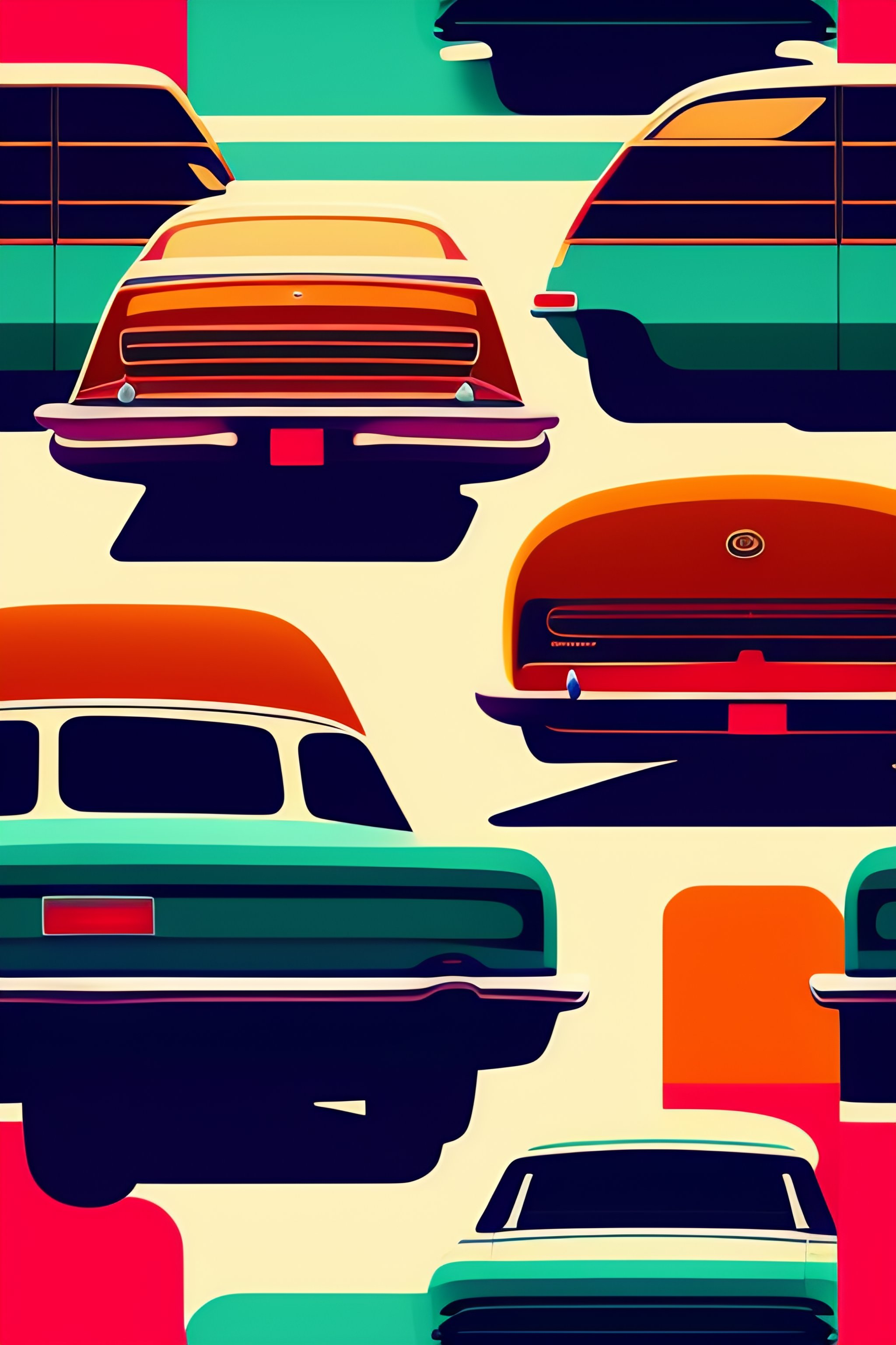 Lexica - Seamless pattern, abstract, cars, vintage, classic, high ...